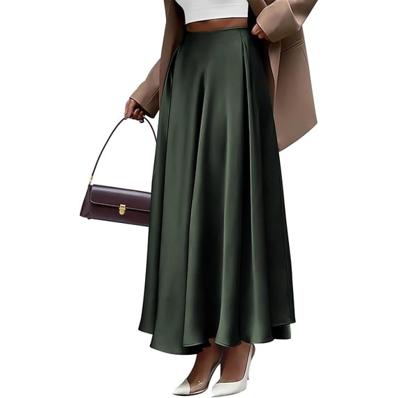 BTFBM Satin Skirts for Women Summer Elegant Flowy A-Line Cocktail ...