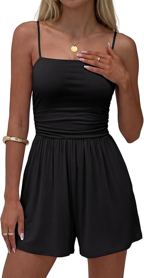 BTFBM Summer Rompers For Women Casual One Piece Spaghetti Strap ...