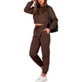 BTFBM Women 2 Piece Outfits Long Sleeve Crop Top Pullover Drawstring ...
