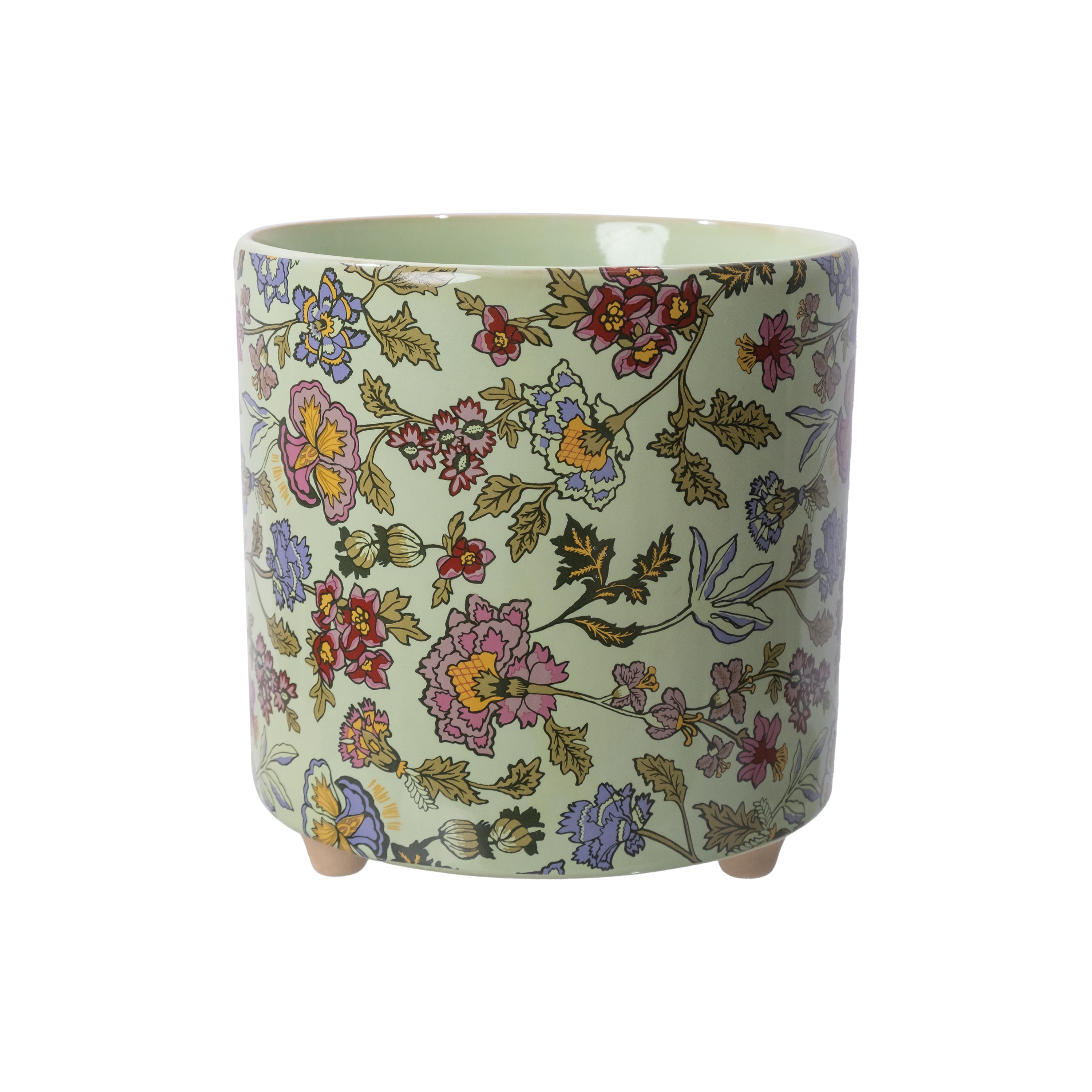 Beautiful 8" Sage Wildflower Footed Ceramic Planter by Drew Barrymore ...