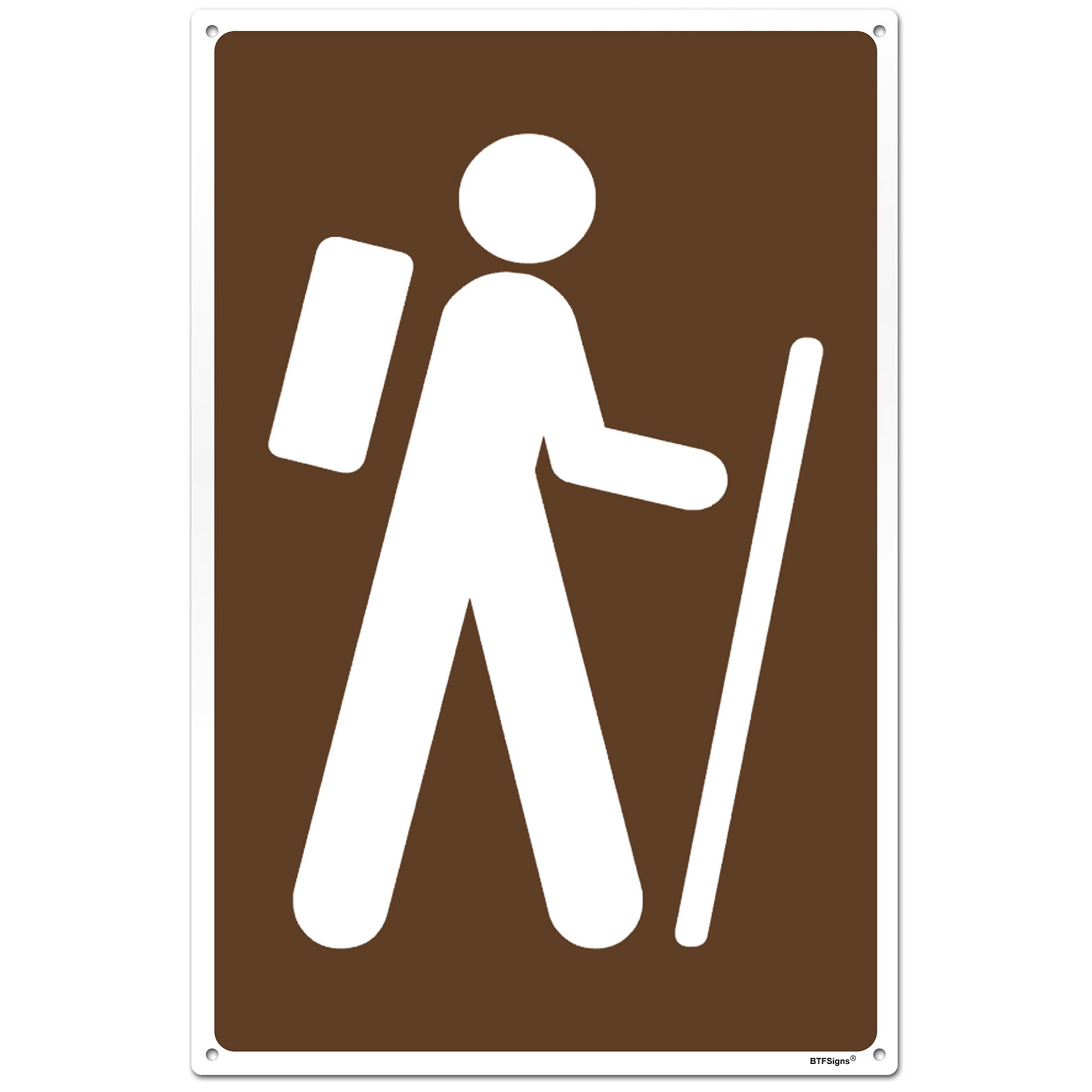 BTFSigns 12" x 16" Hiking Trail Graphic Activity Sign Rust Free ...