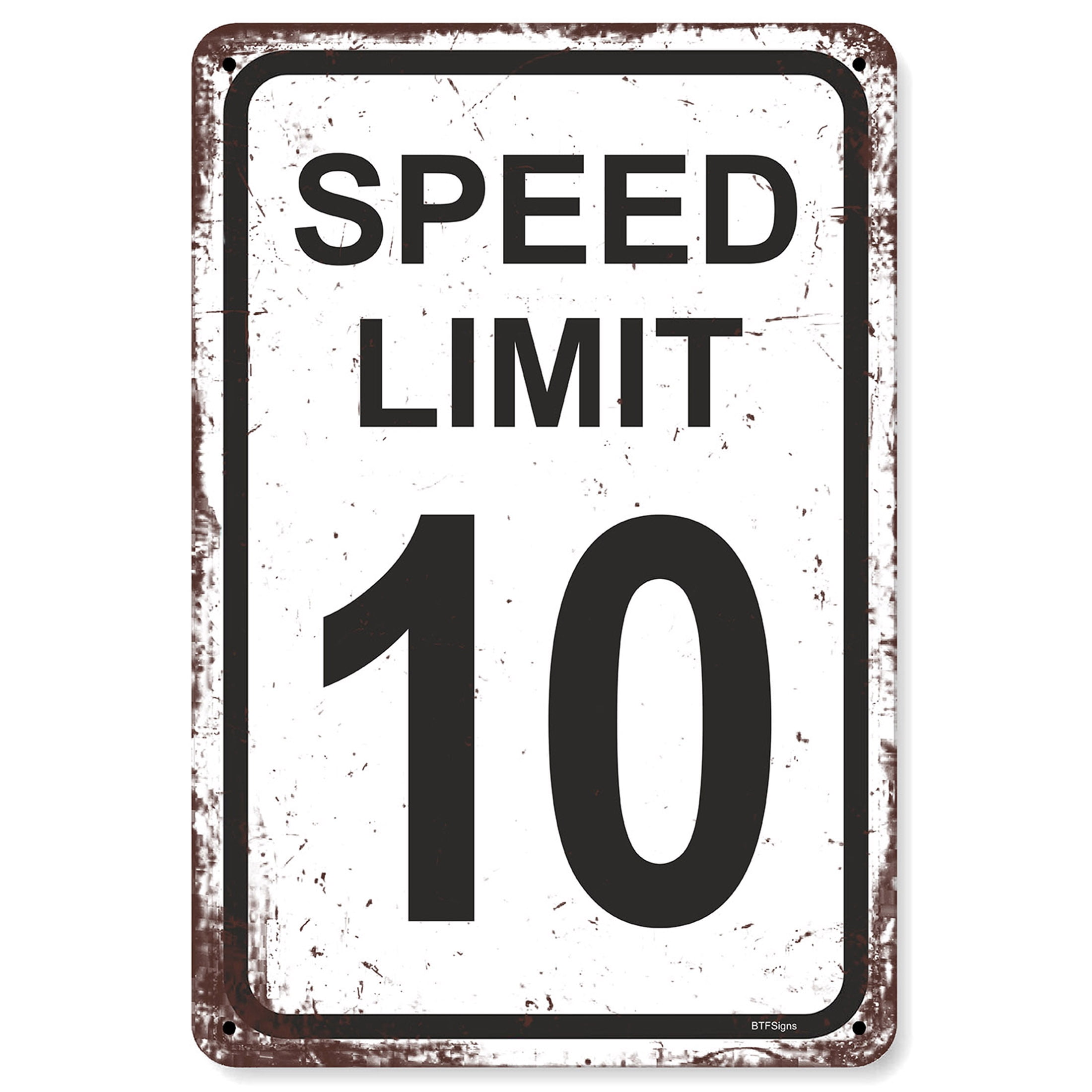 BTFSigns 12"x16" Speed Limit 10 Sign Fast One Birthday Decorations for ...