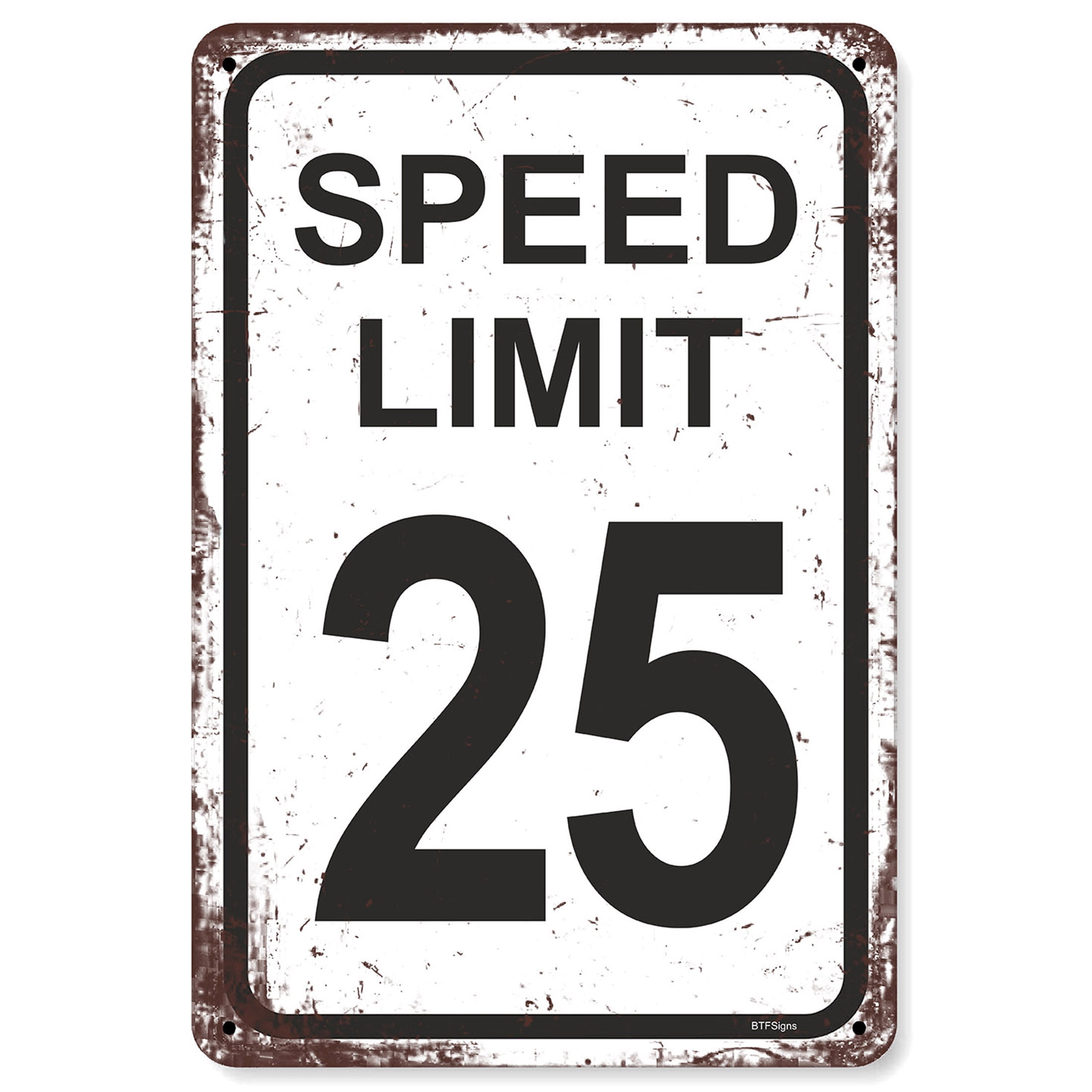 BTFSigns 12"x16" Speed Limit 25 Sign Traffic Road Signs for Boys Race ...