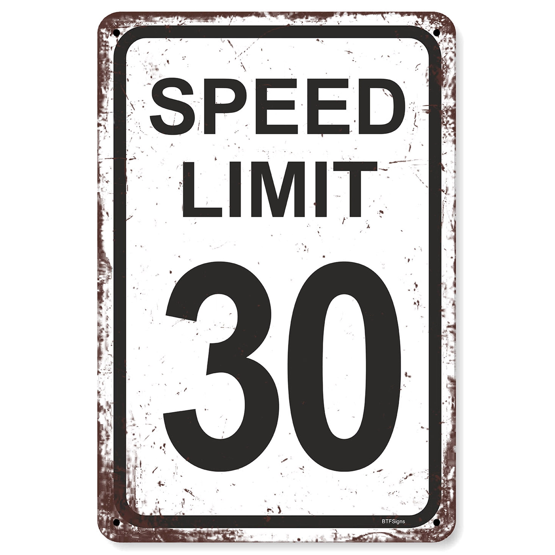 BTFSigns 12"x16" Speed Limit 30 Sign Traffic Road Signs for Boys Race ...