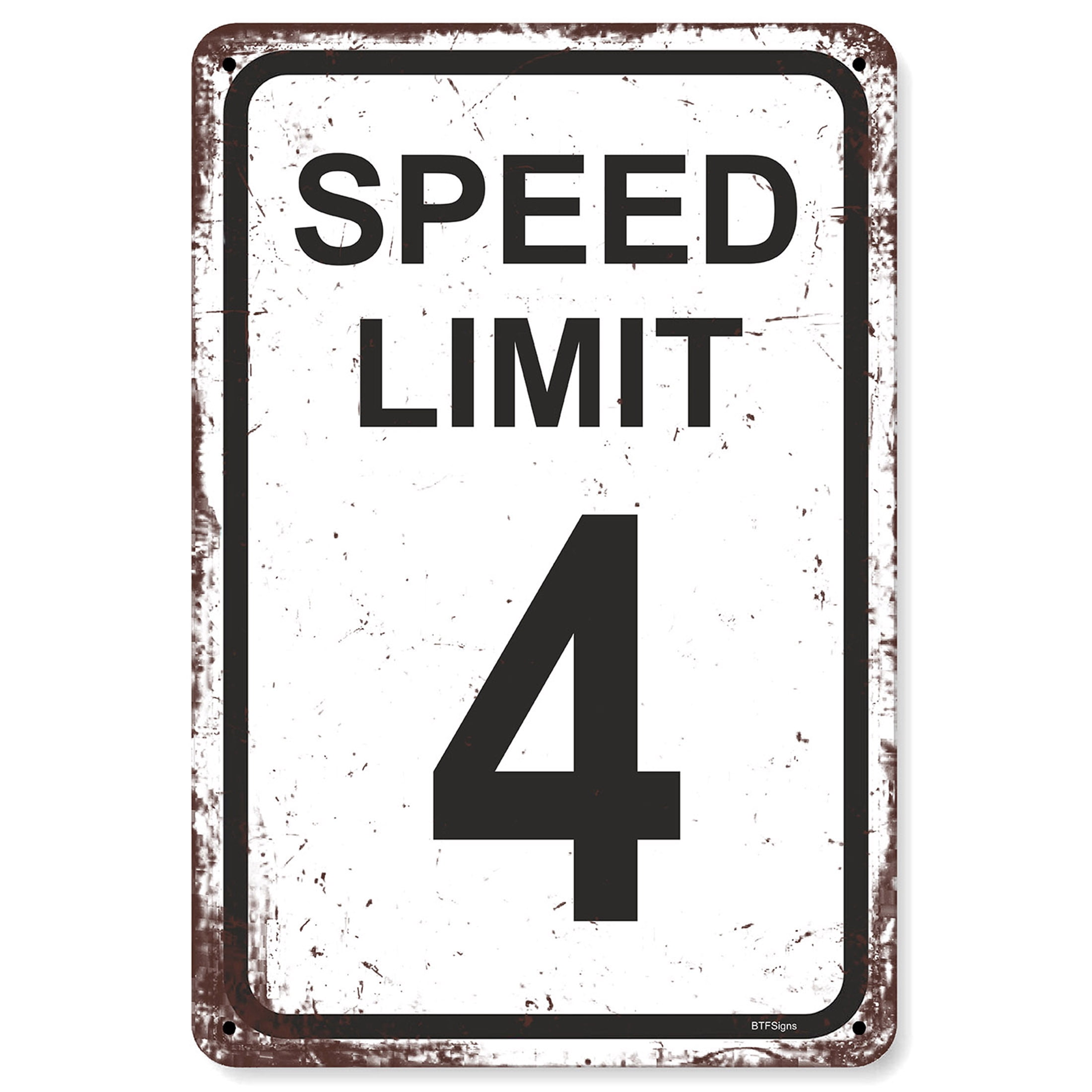 BTFSigns 12"x16" Speed Limit 4 Sign Traffic Road Signs for Boys Race ...