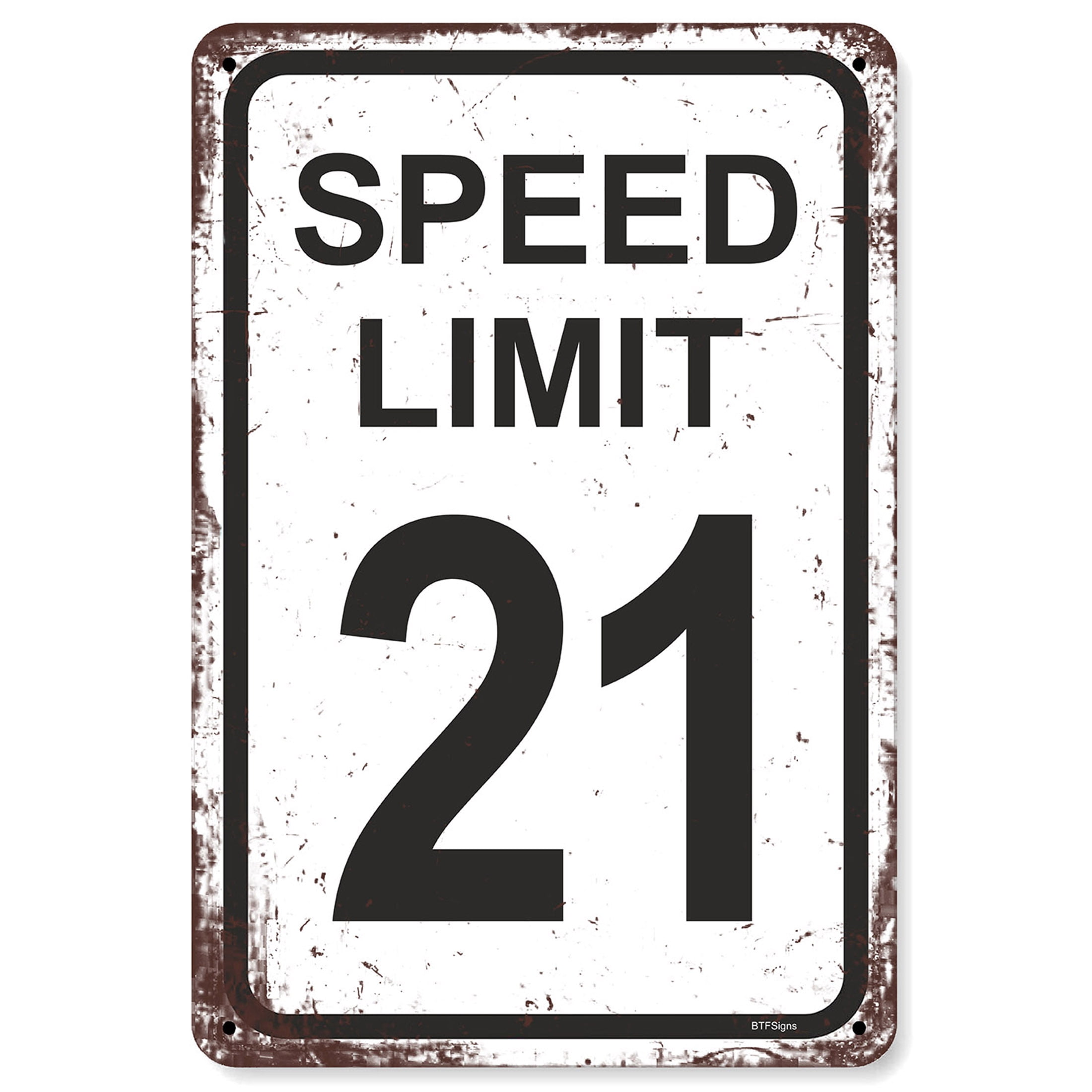 BTFSigns 15"x21" Speed Limit 21 Sign Traffic Road Signs for Boys Race ...