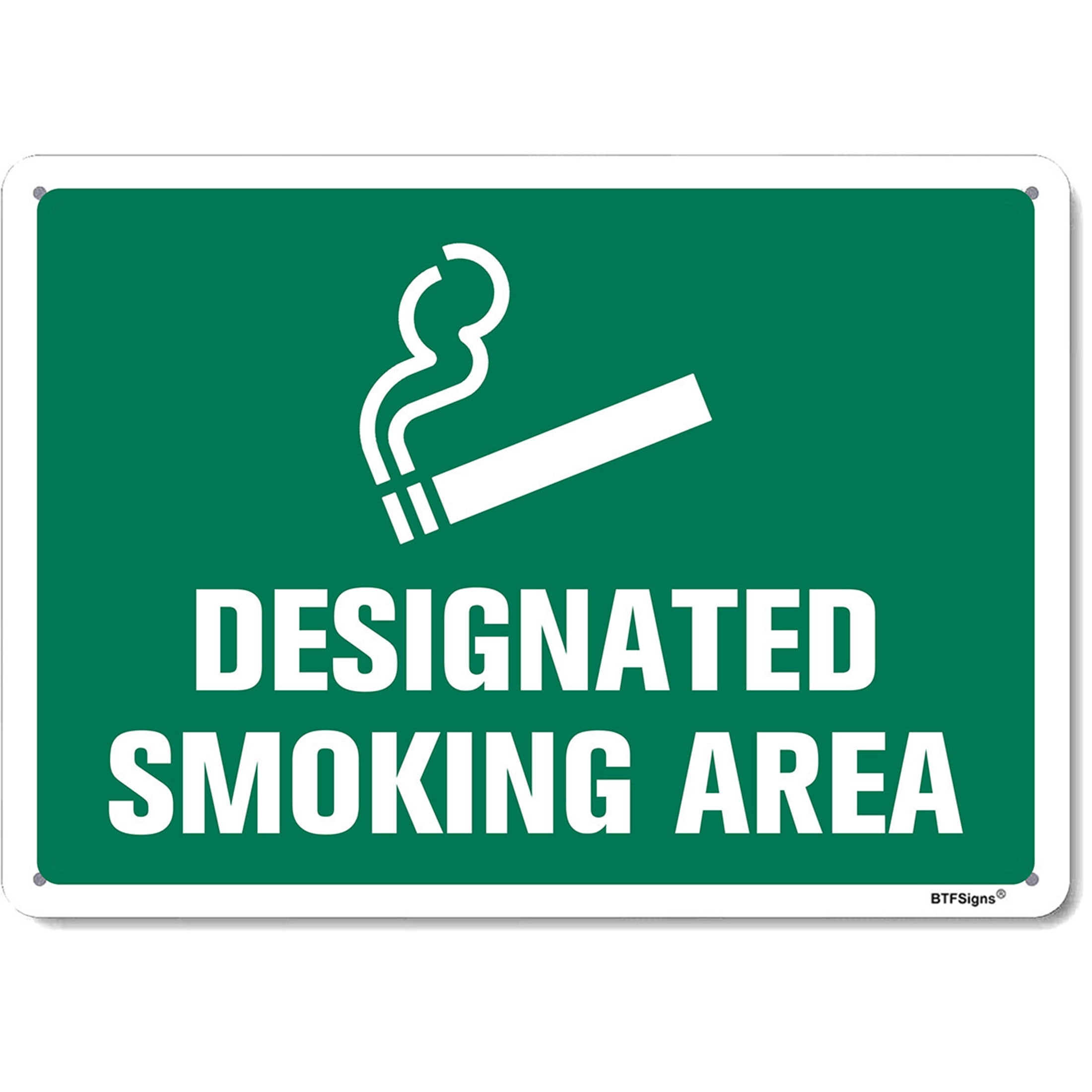 BTFSigns 16x12 Inches Designated Smoking Area Aluminum Signs Metal ...