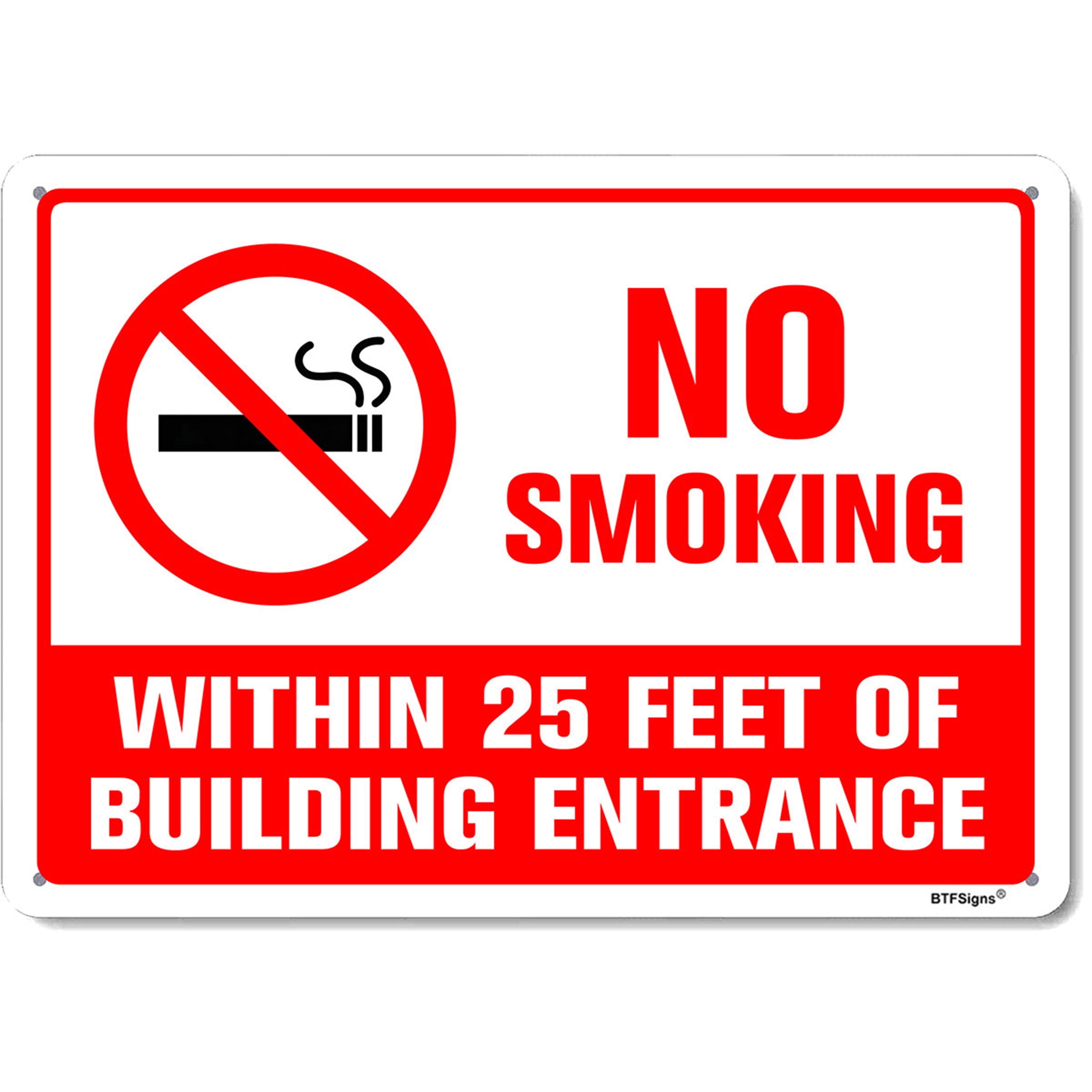 BTFSigns 16x12 Inches No Smoking Aluminum Signs Within 25 Feet of ...