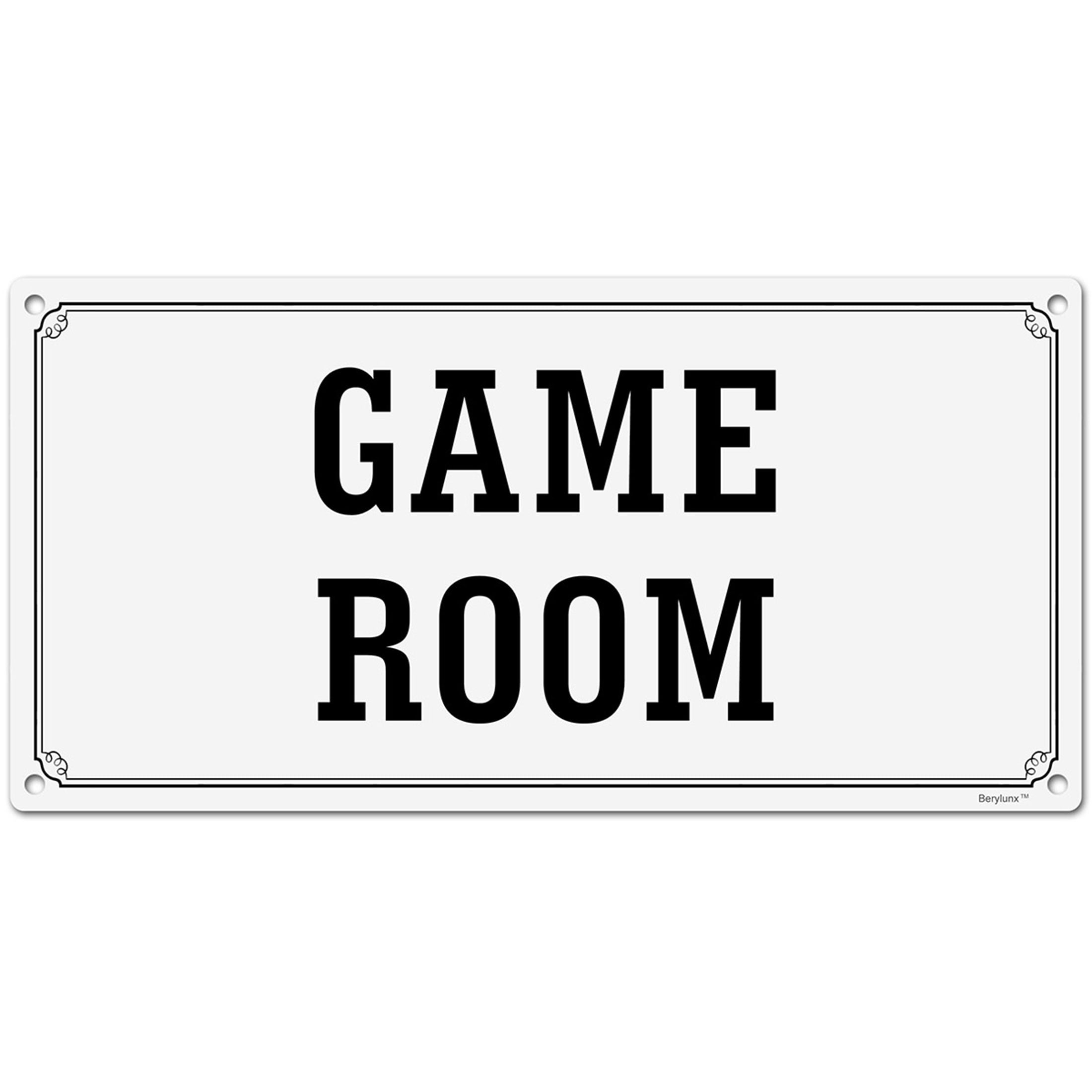 BTFSigns 6 x 12 inch Game Room Aluminum Sign, Metal Signs for Door ...