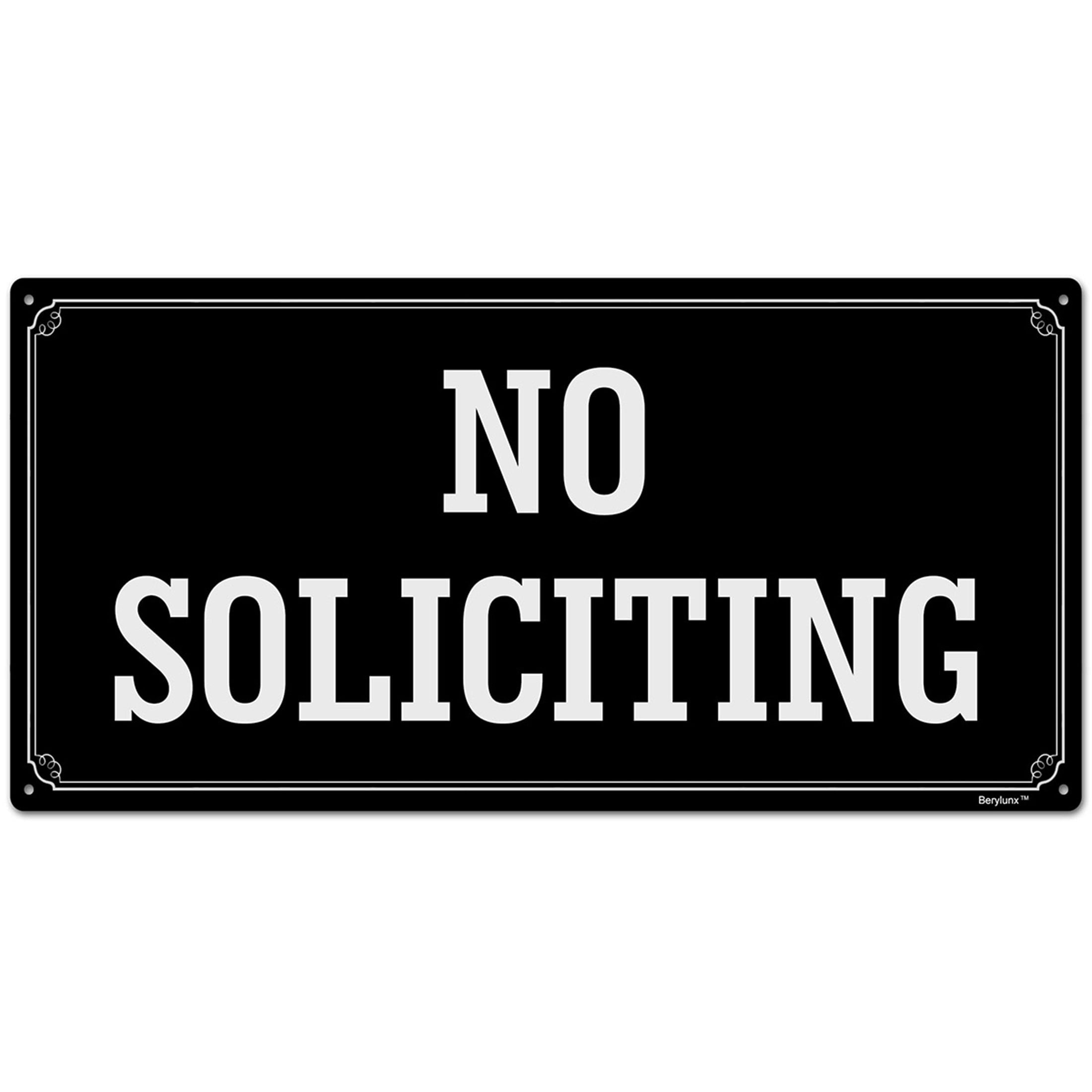 BTFSigns 6 x 12 inch No Soliciting in Rust-Free Aluminum, Metal Signs ...