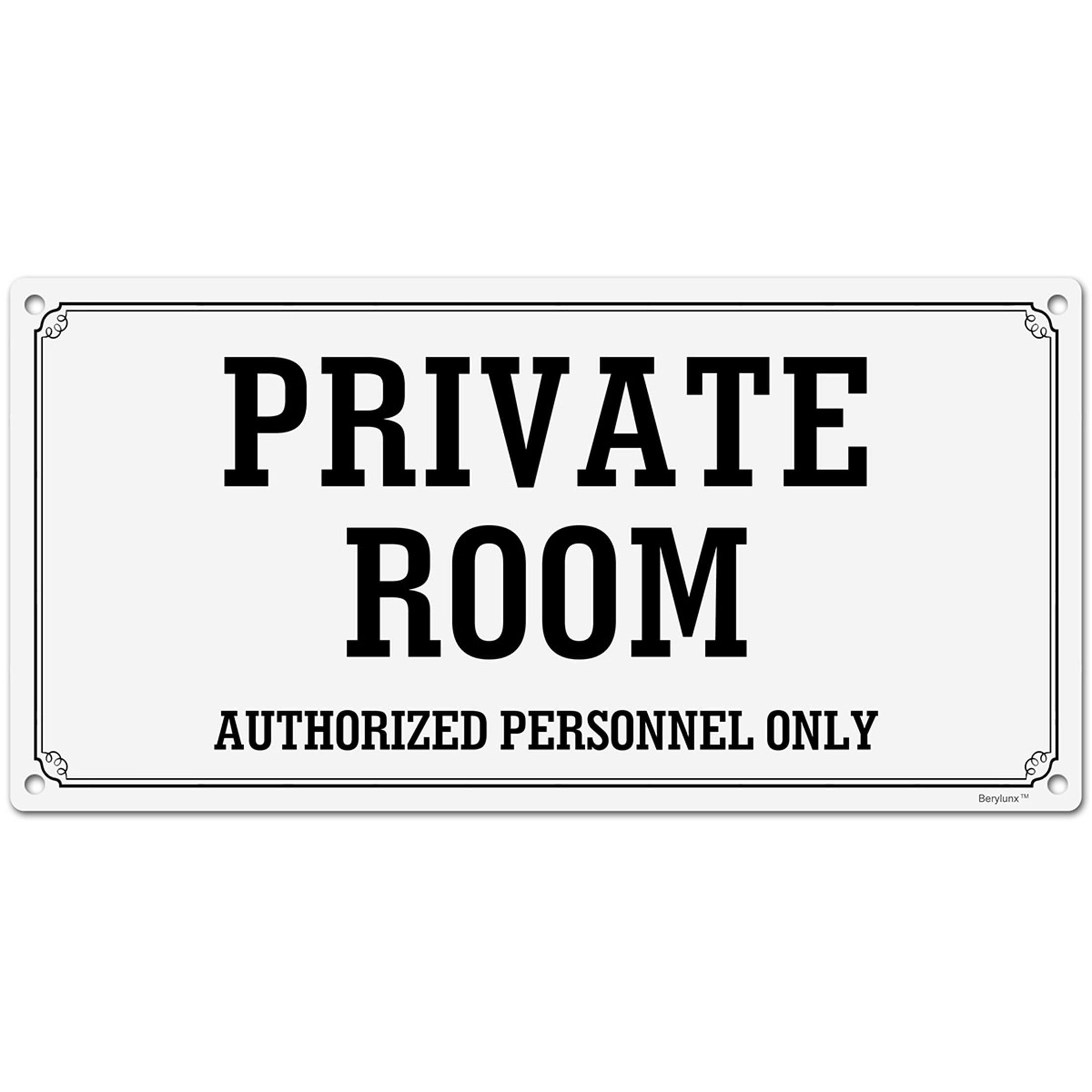 BTFSigns 6 x 12 inch Private Room Authorized Personnel Only Aluminum ...