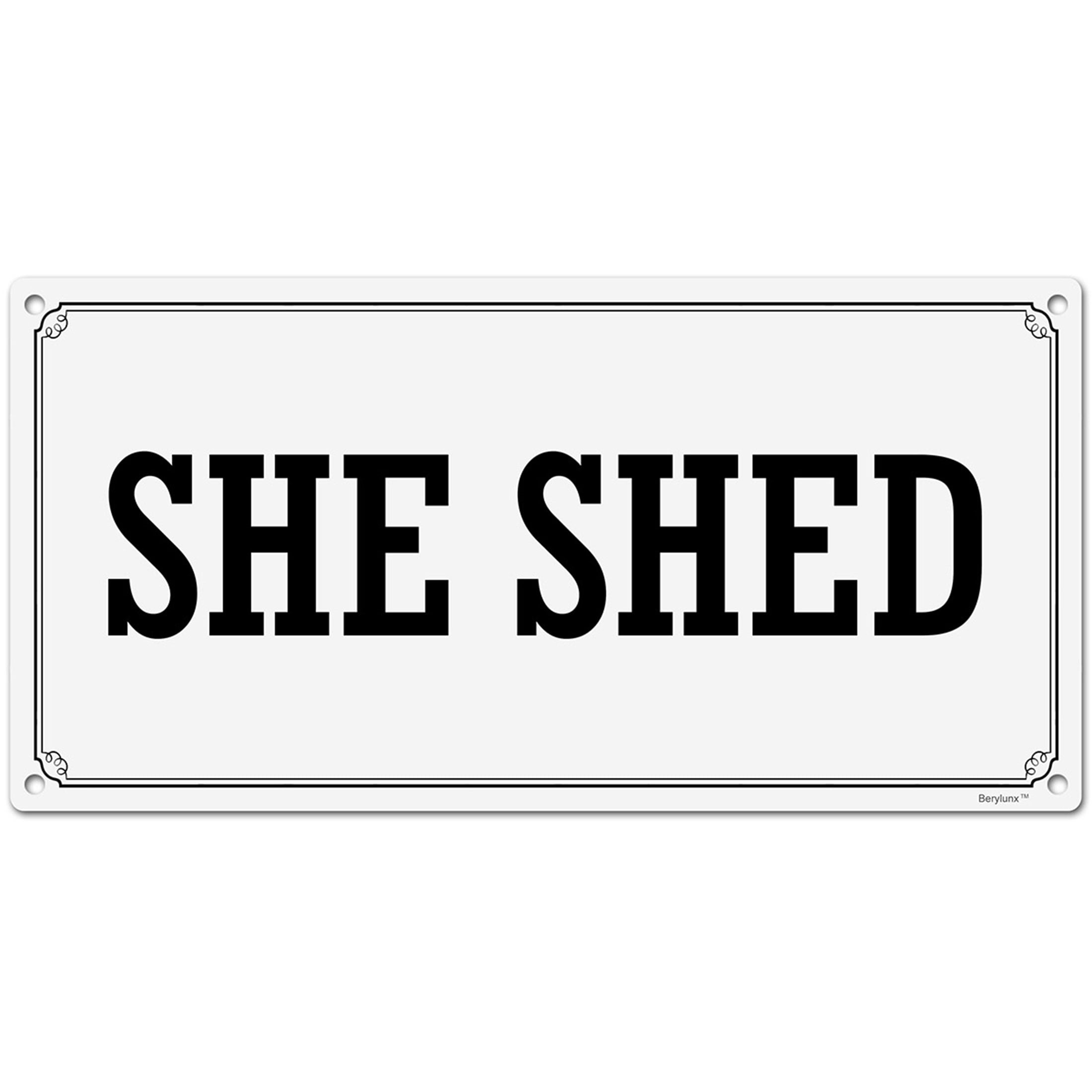 BTFSigns 6 x 12 inch She Shed Woman Cave Rust-Free Aluminum Signs for ...