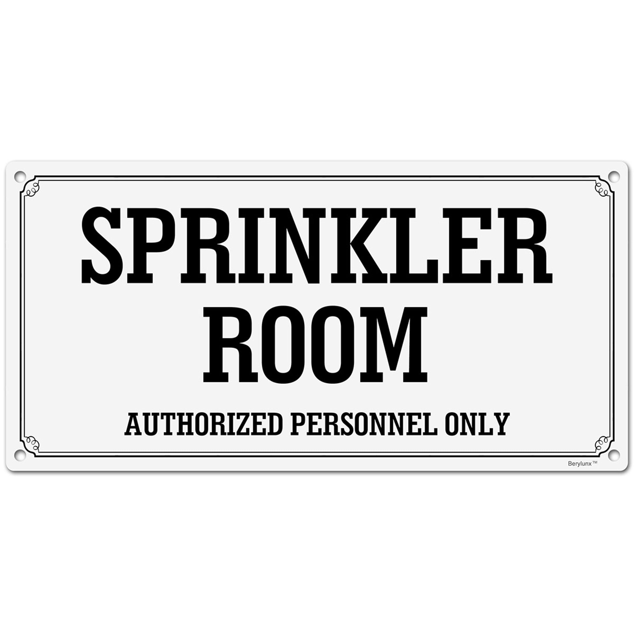 BTFSigns 6 x 12 inch Sprinkler Room Authorized Personnel Only Aluminum ...