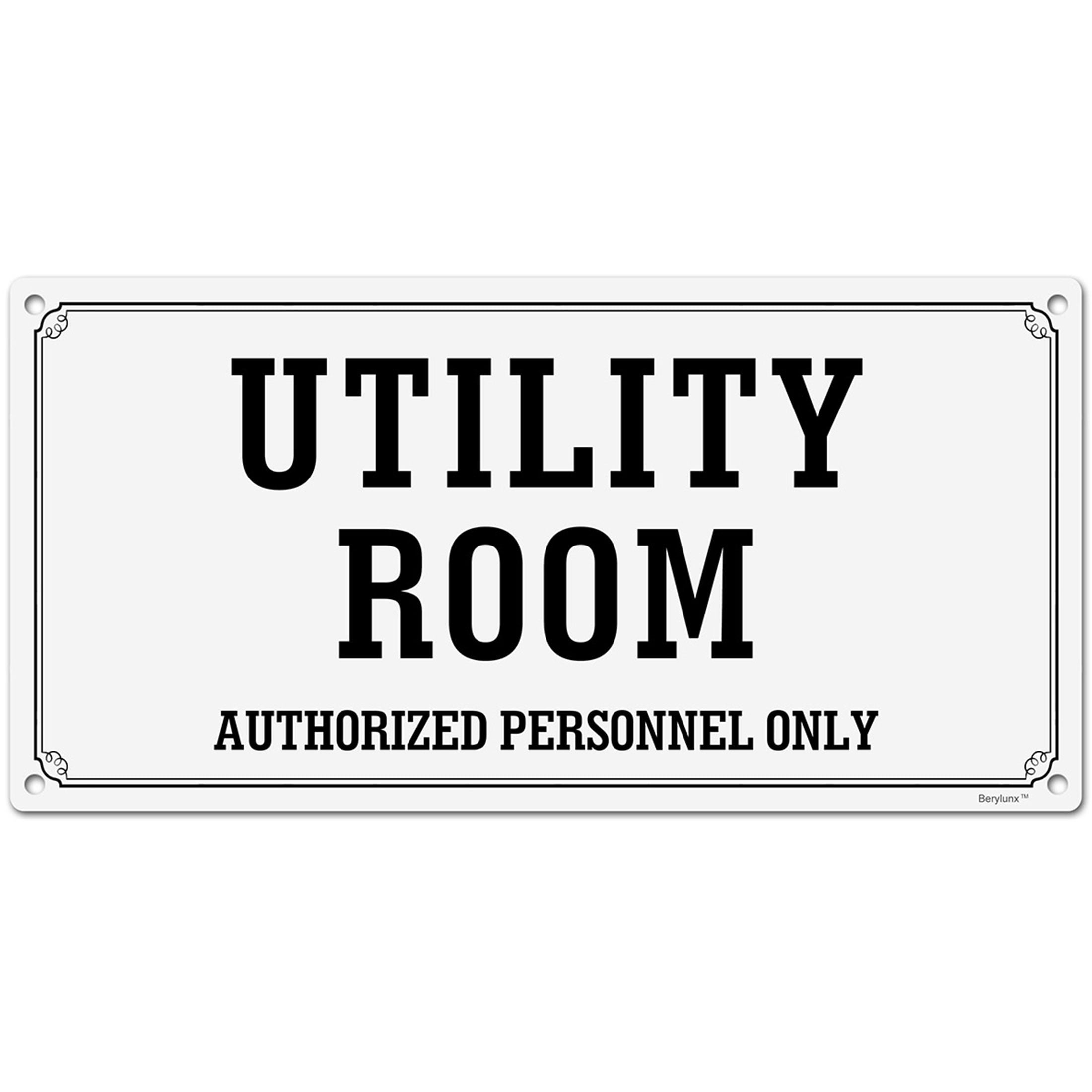 BTFSigns 6 x 12 inch Utility Room Authorized Personnel Only Aluminum ...