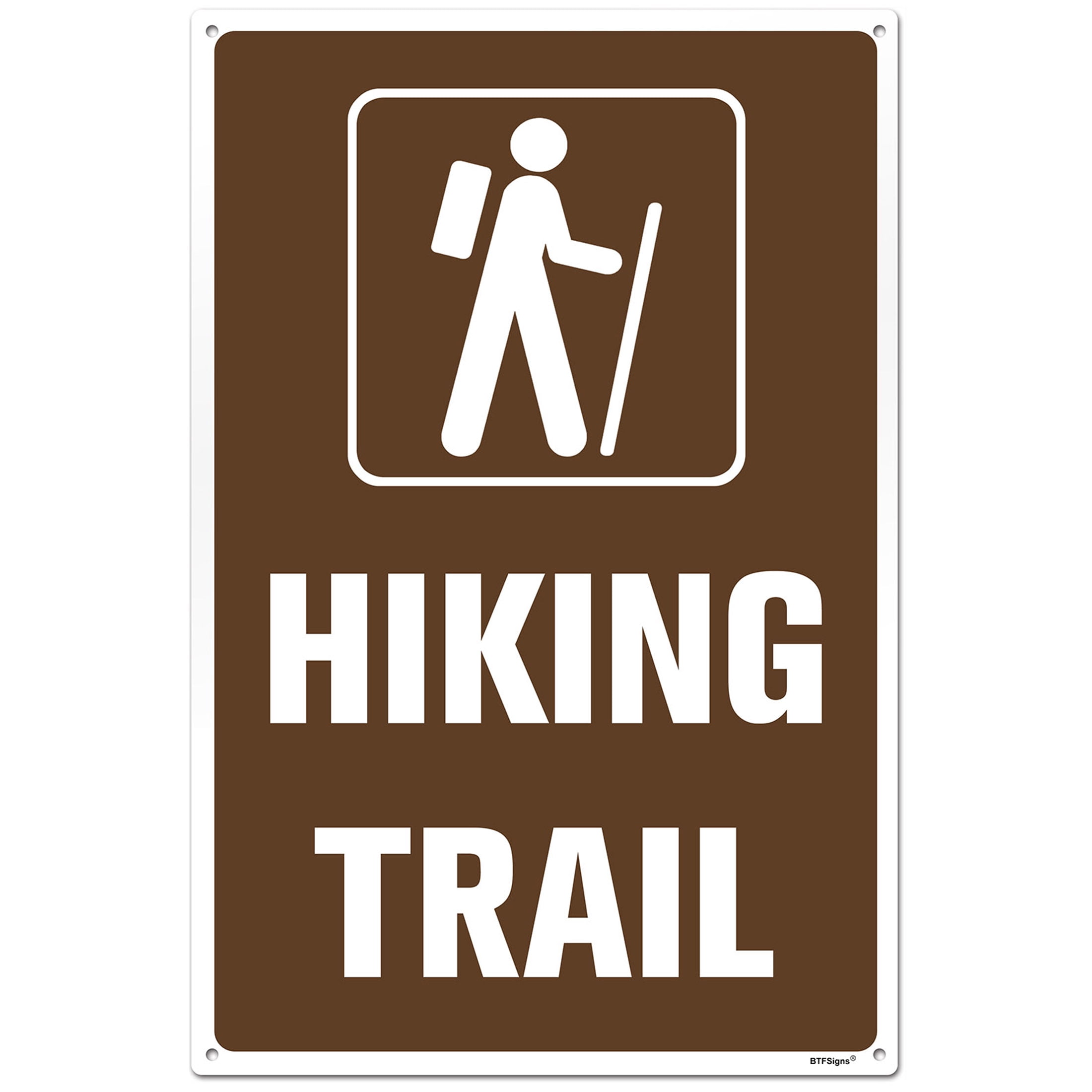 BTFSigns 8" x 12" Hiking Trail Symbol Activity Sign Rust Free Aluminum ...