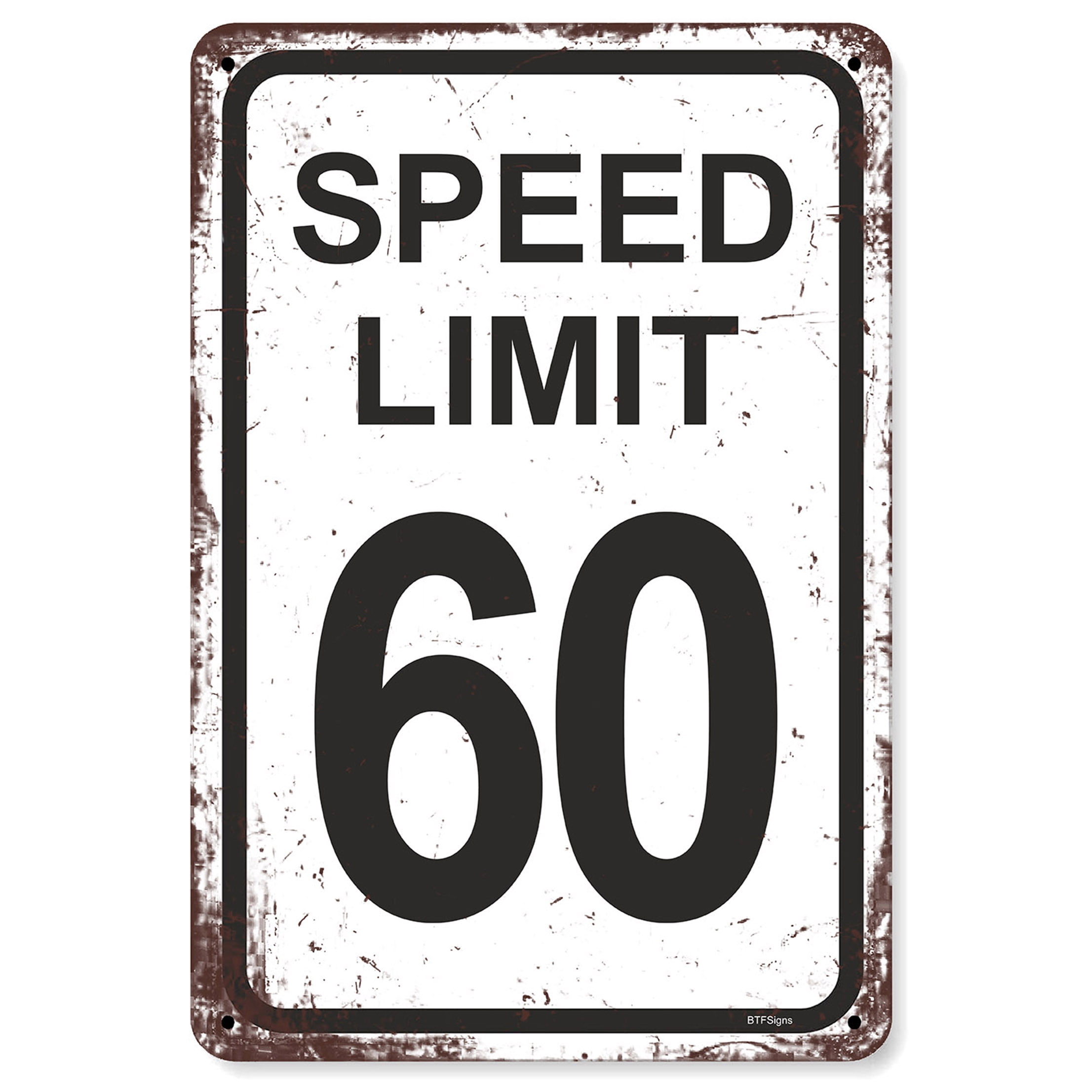 BTFSigns 8"x12" Speed Limit 60 Sign Traffic Road Signs for Boys Race ...