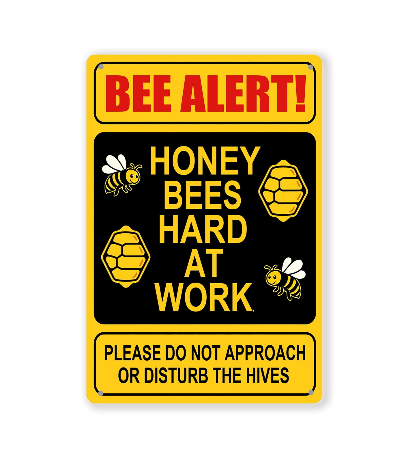 BTFSigns Bee Warning Sign - Honey Bees Hard at Work Sign,12"x 16 ...