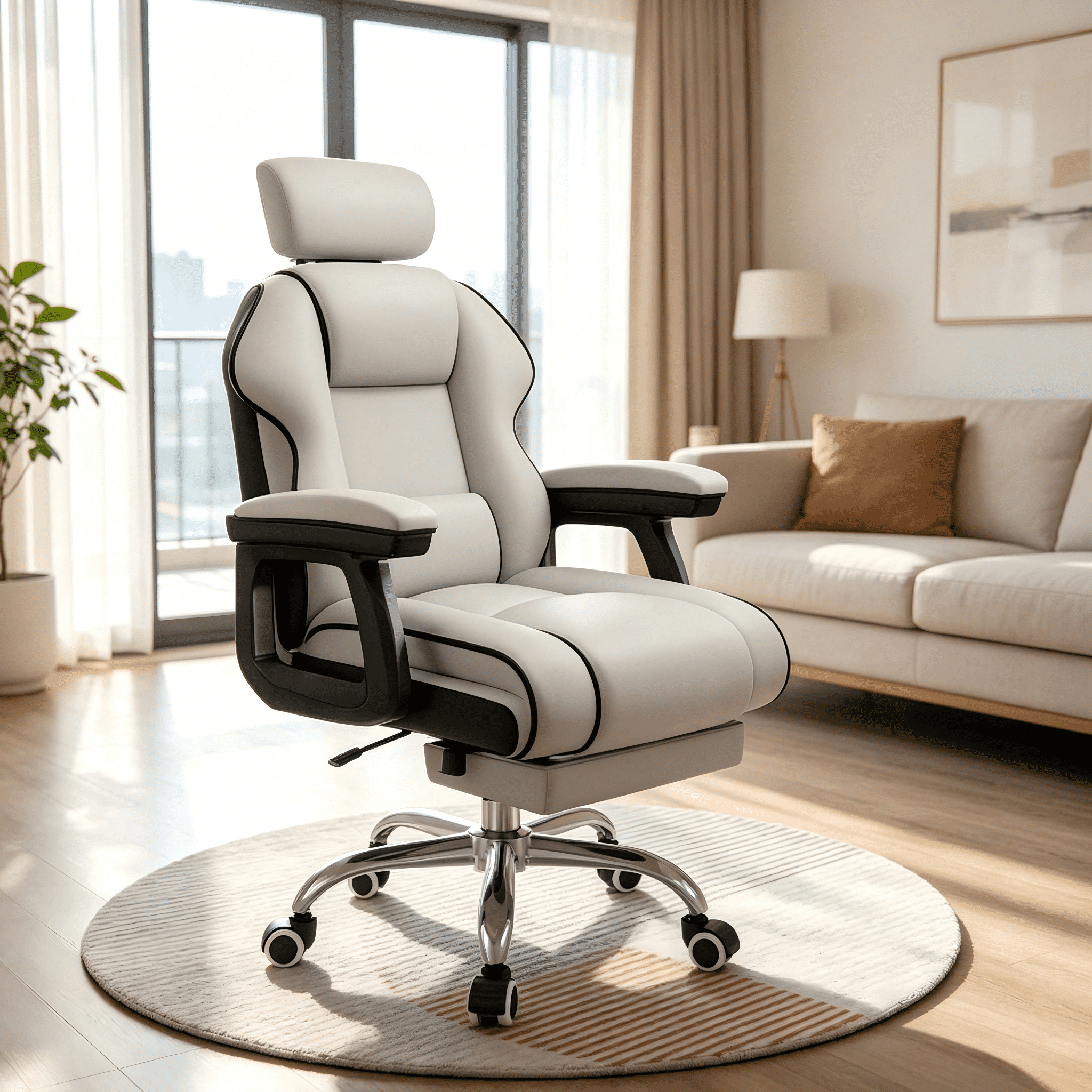 BTFYOU Comfort High Executive Computer Chair, PU Leather Construction ...