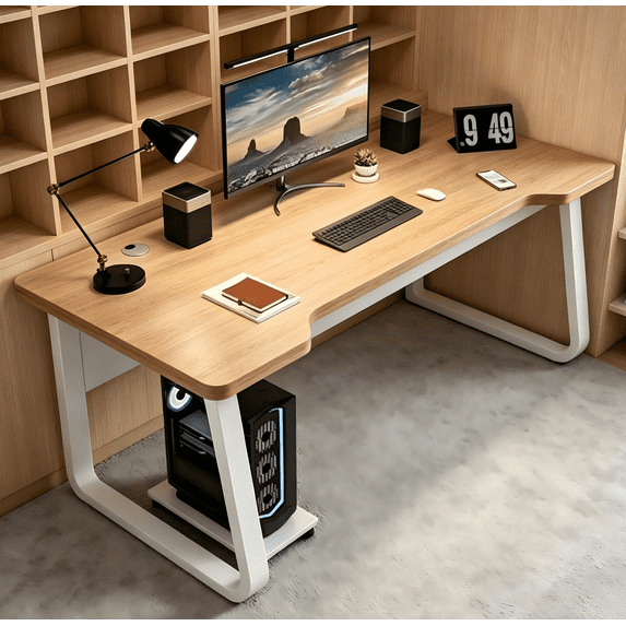 BTFYOU Home Office Computer Desk, Solid Metal Frame Multipurpose ...