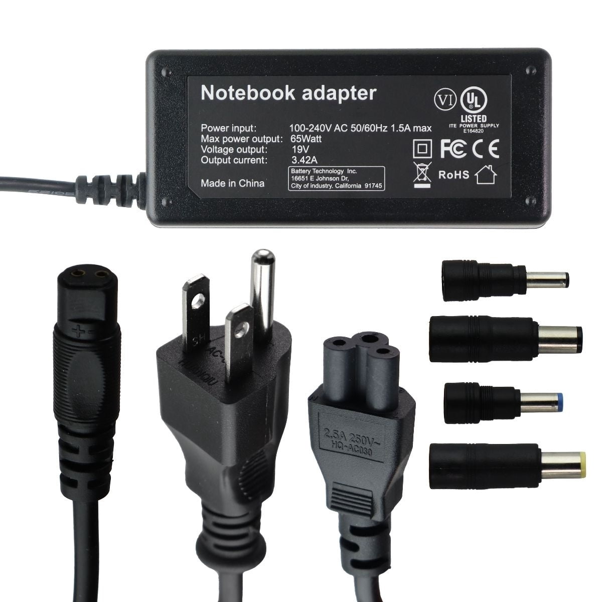 BTI (65-Watt) Power Adapter for Select HP Models (HP65W-S-UNIV ...