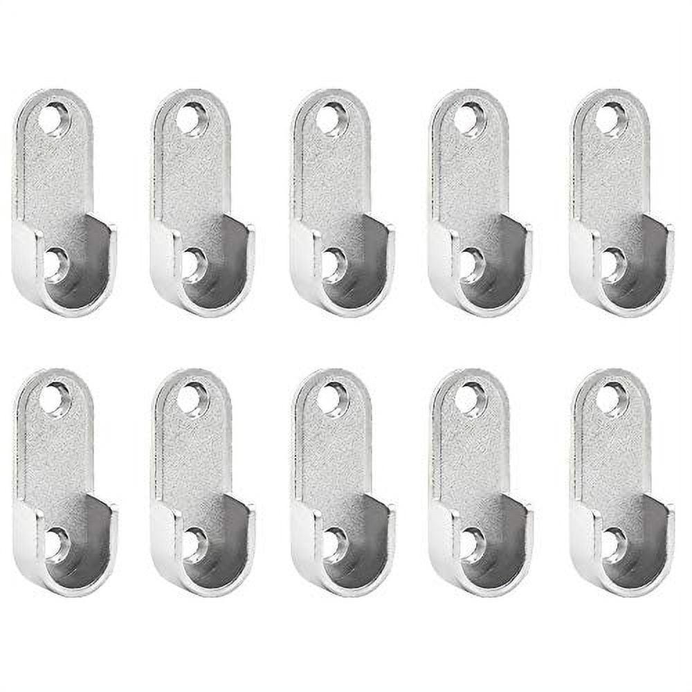 BTMB Oval Closet Rod End Supports Flanges Socket for 15x30mm Rods Pack ...