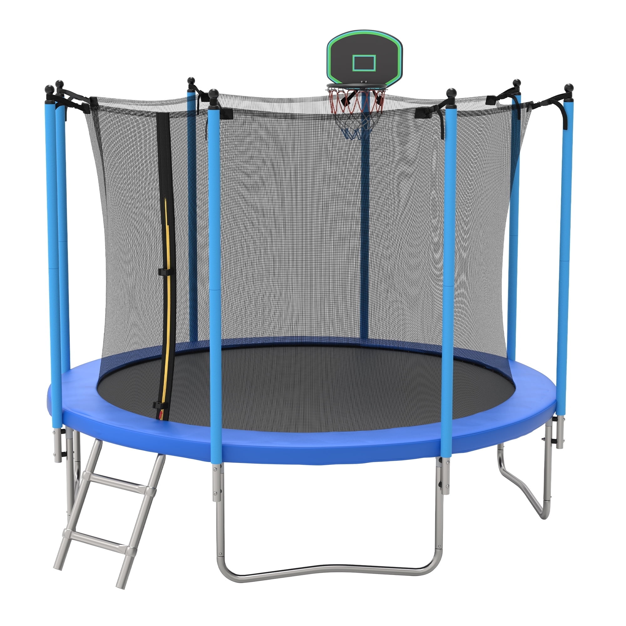 BTMWAY 10ft Kids Trampoline, Round Trampoline with Safety Net, UV-Proof ...