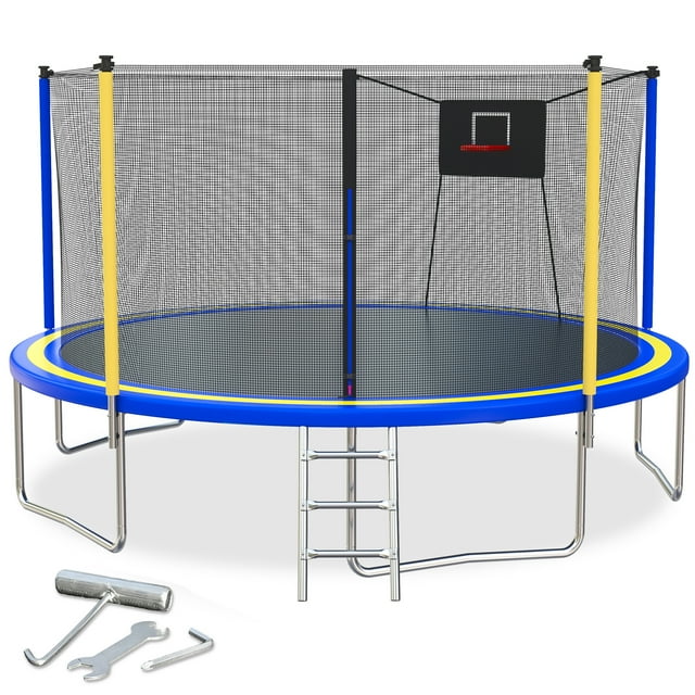 BTMWAY 14ft Trampoline Outdoor, Heavy Duty Trampoline with Net, Big ...
