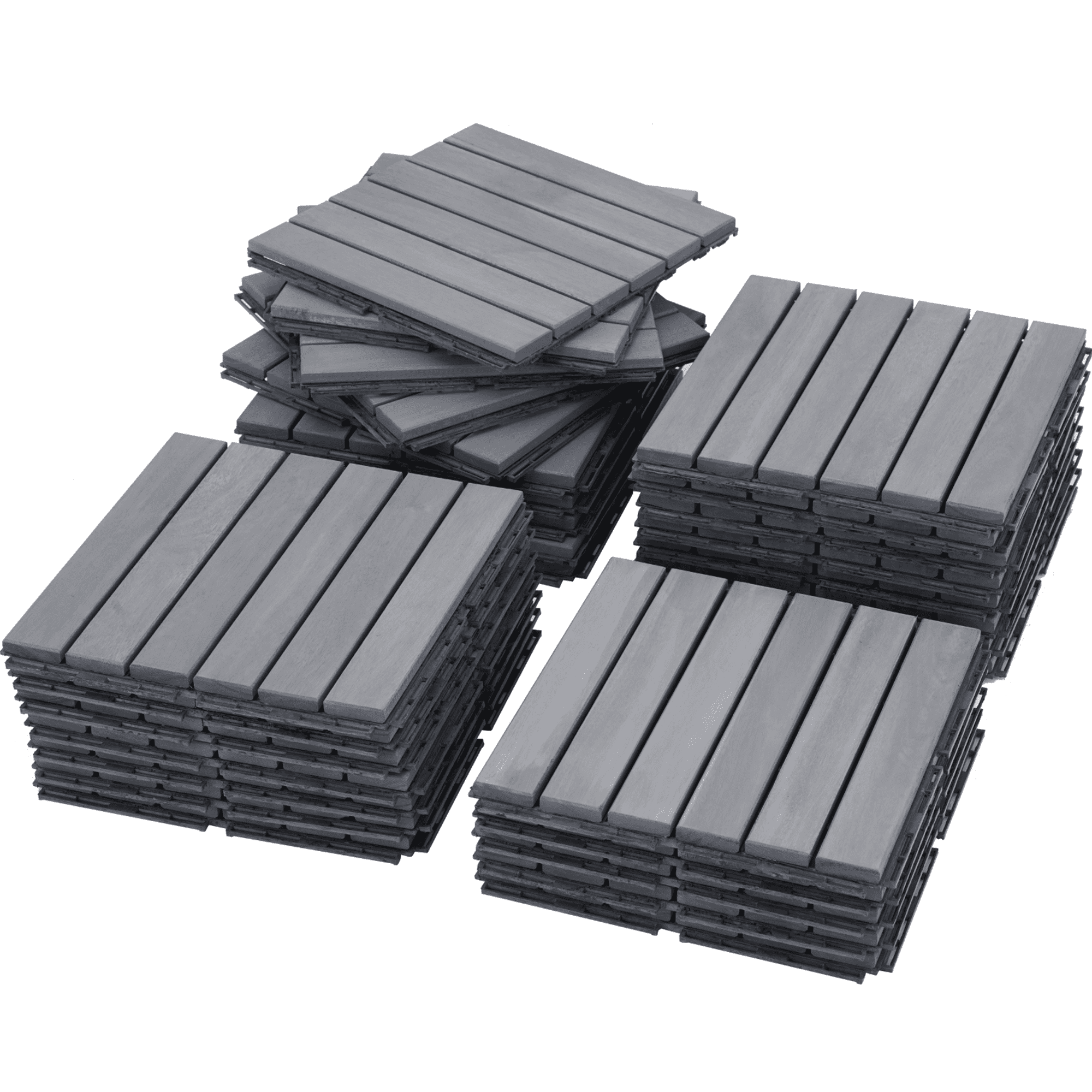 BTMWAY 20 Piece Patio Wood Deck Tiles, 12"x12" Square Acacia Wood ...
