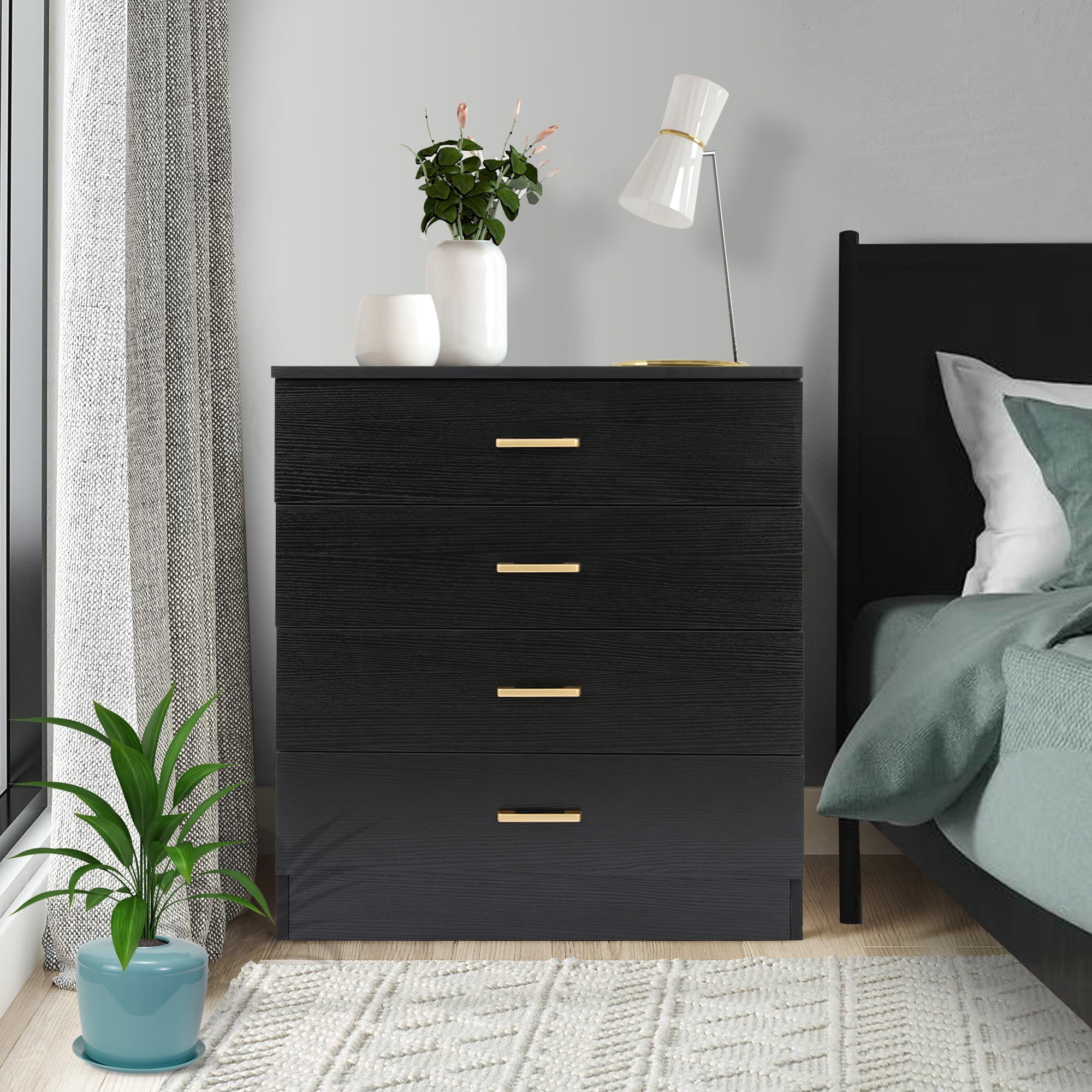 SHINPT 4 Chest of Drawers for Bedroom, Drawer Dresser for Female ...