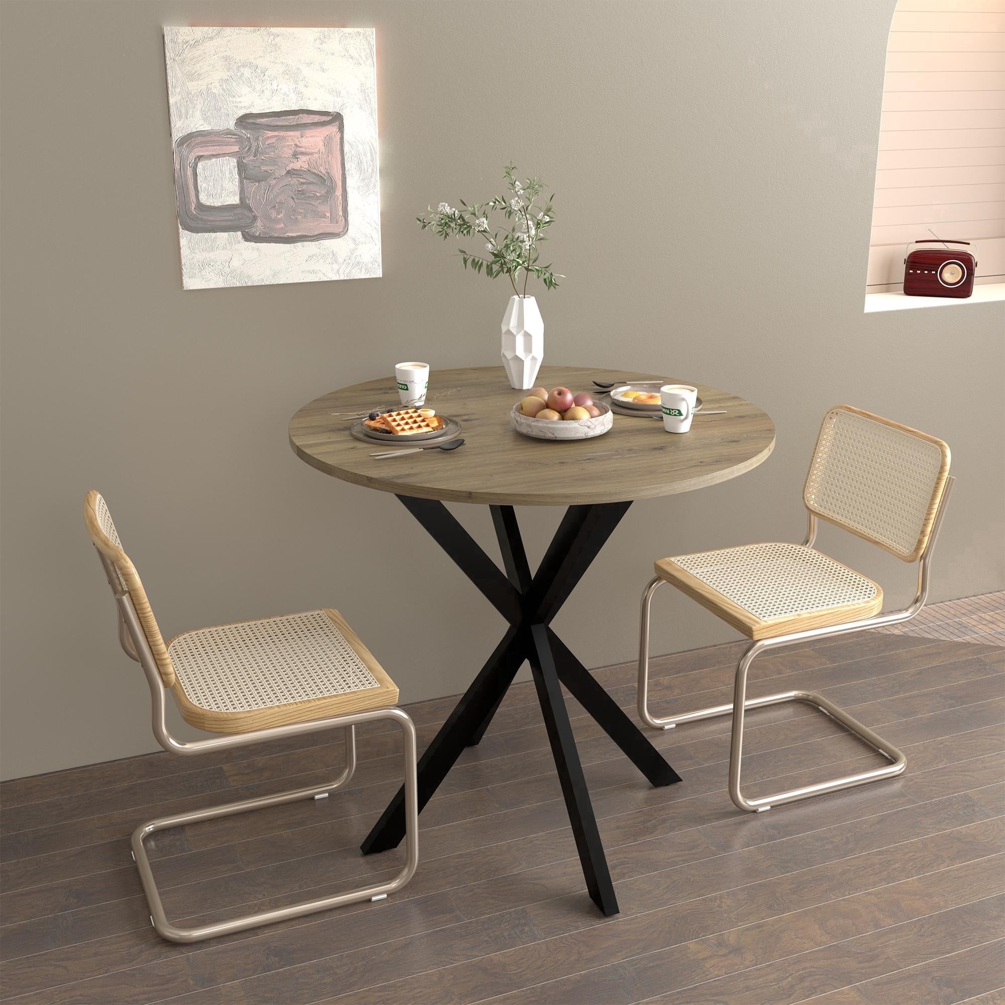Enyopro31.5" Round Marble Dining Table for 2, Modern Small Space ...