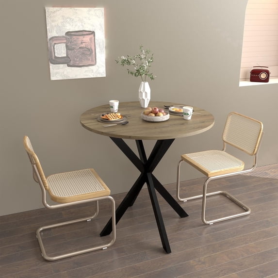 Enyopro31.5" Round Marble Dining Table for 2, Modern Small Space ...