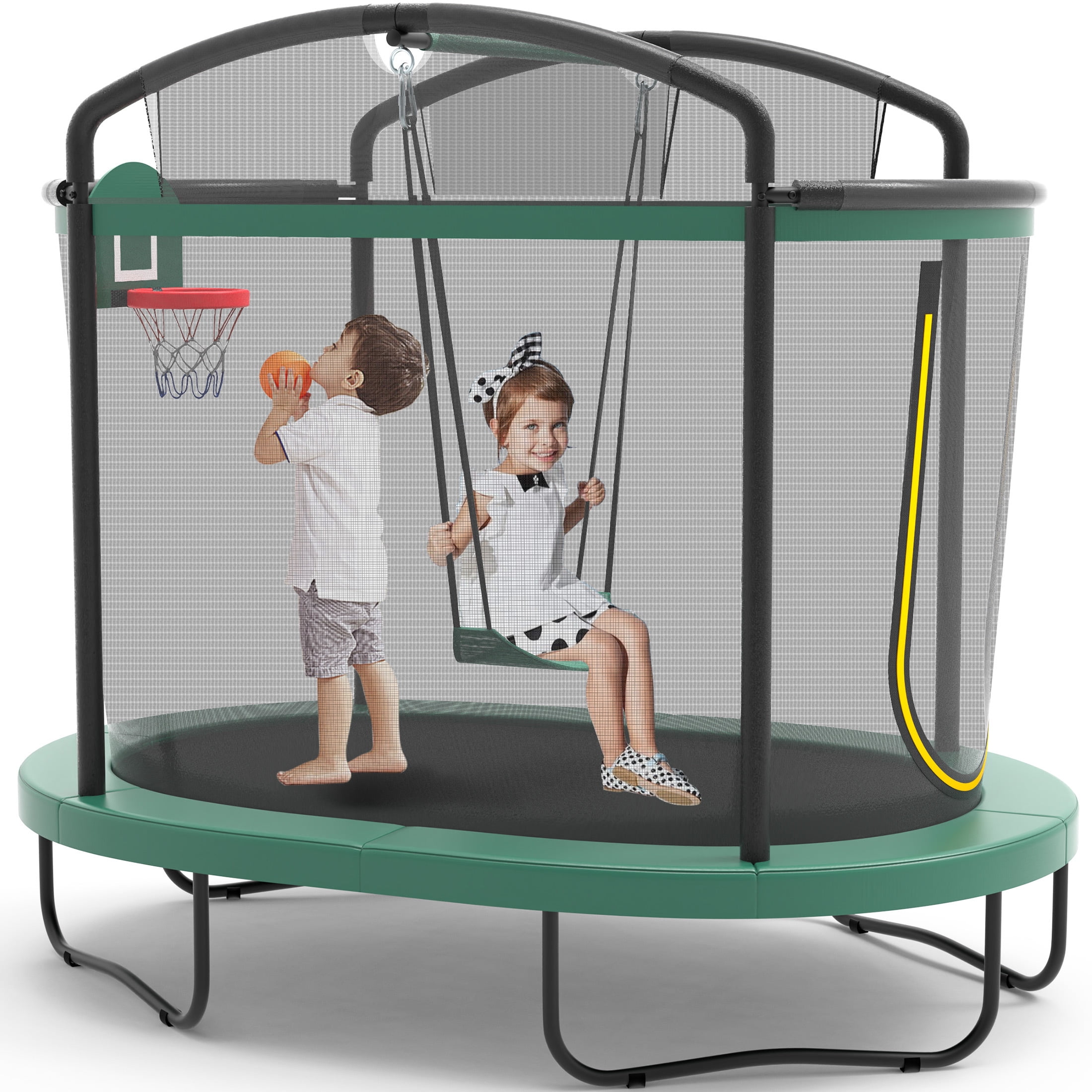 BTMWAY 55'' Indoor/Outdoor Toddler Trampoline with Enclosure Net and ...