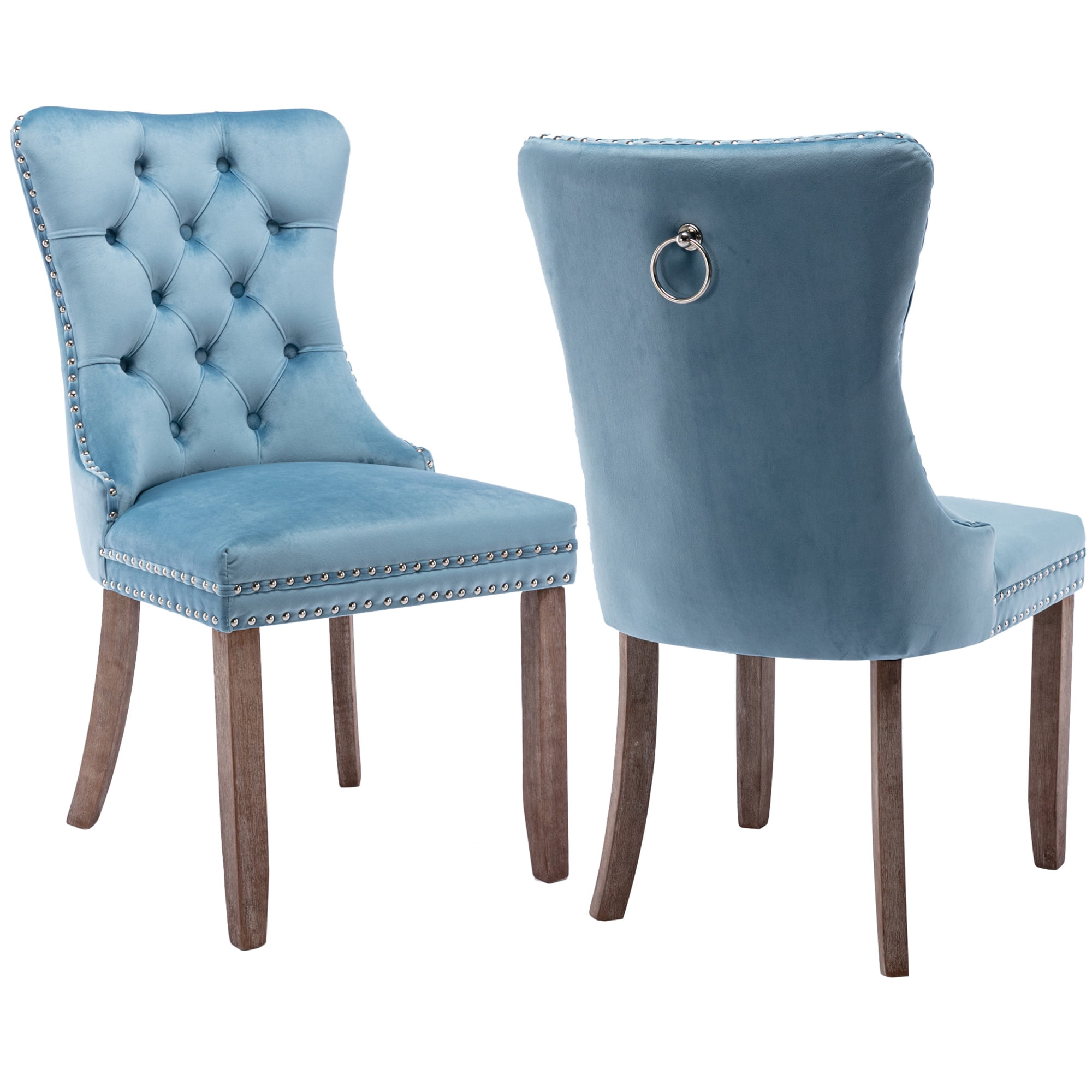 LegaHome Modern Fabric Velvet Upholstered Dining Chairs Set of 2 ...