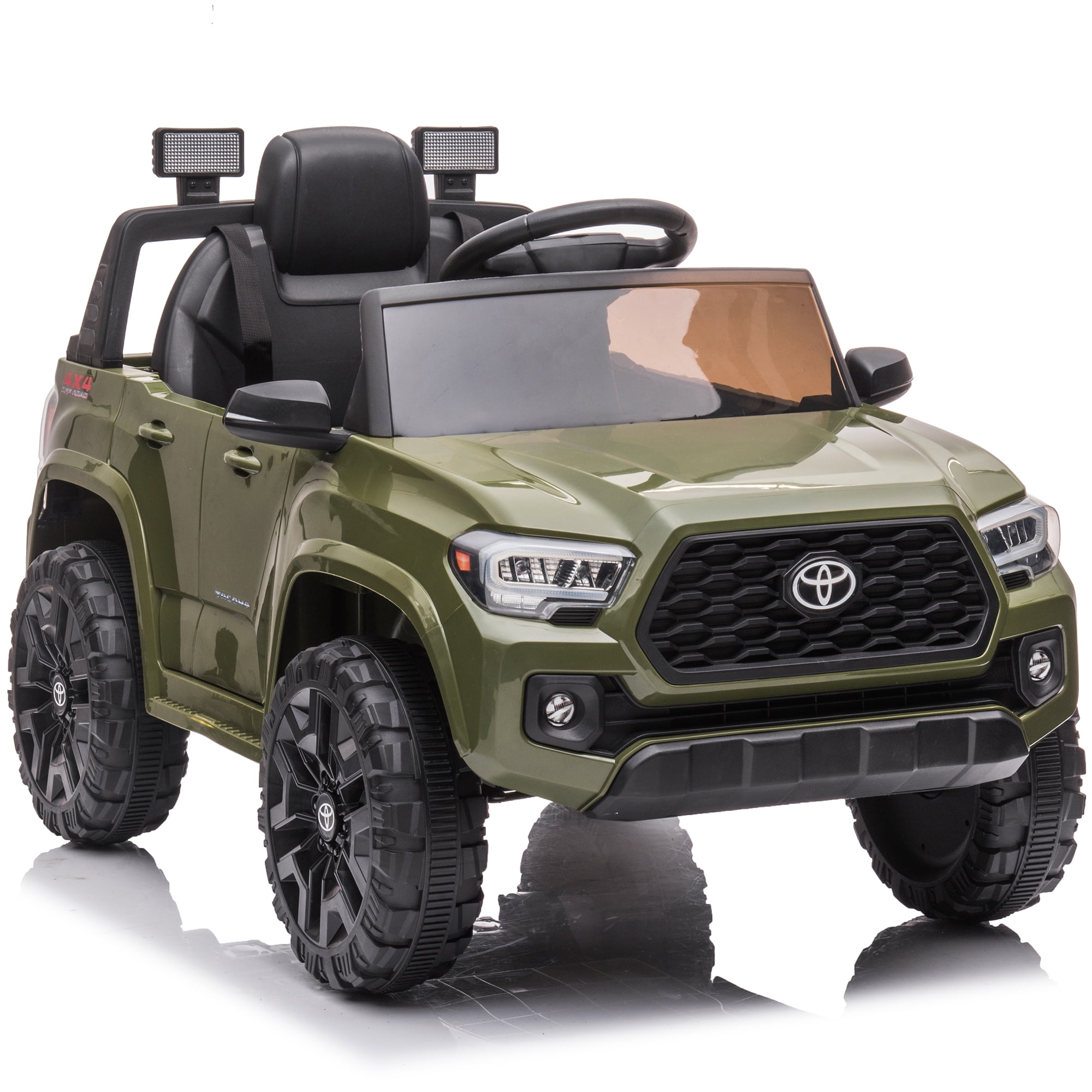 BTMWAY Green Ride on Car with Remote Control, Toyota Tacoma 12V Battery ...