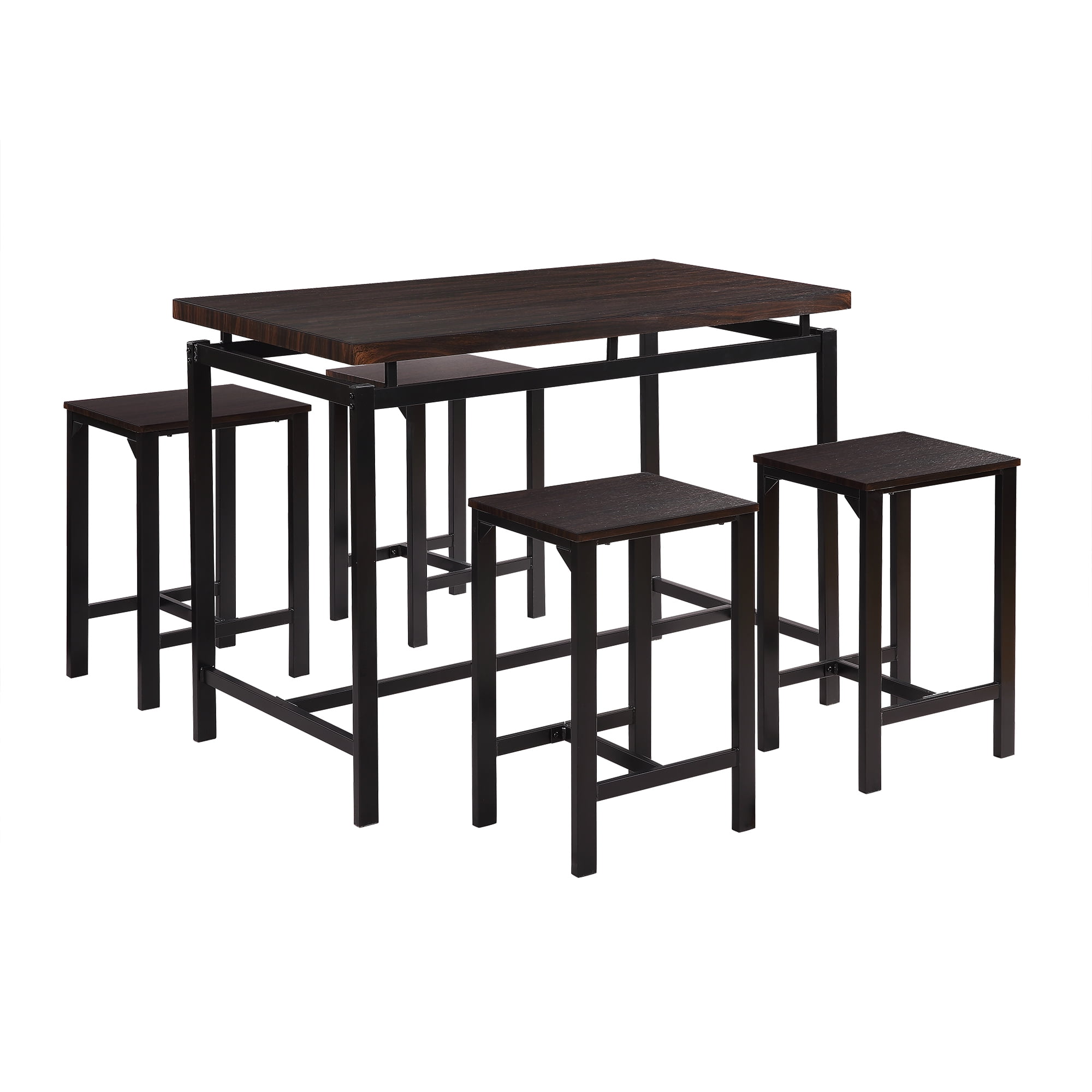 BTMWAY Counter Height Dining Set for 4, Modern Dining Room Table Set ...
