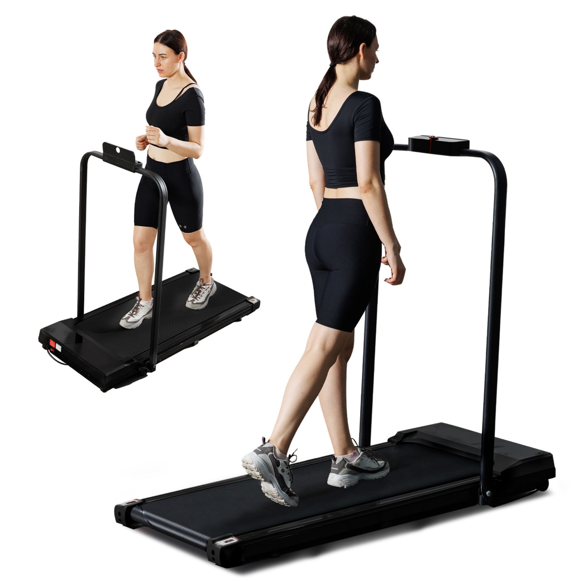 CASEMIOL Foldable Walking Pad Treadmill with Handle Bar, 2 in 1 Under ...