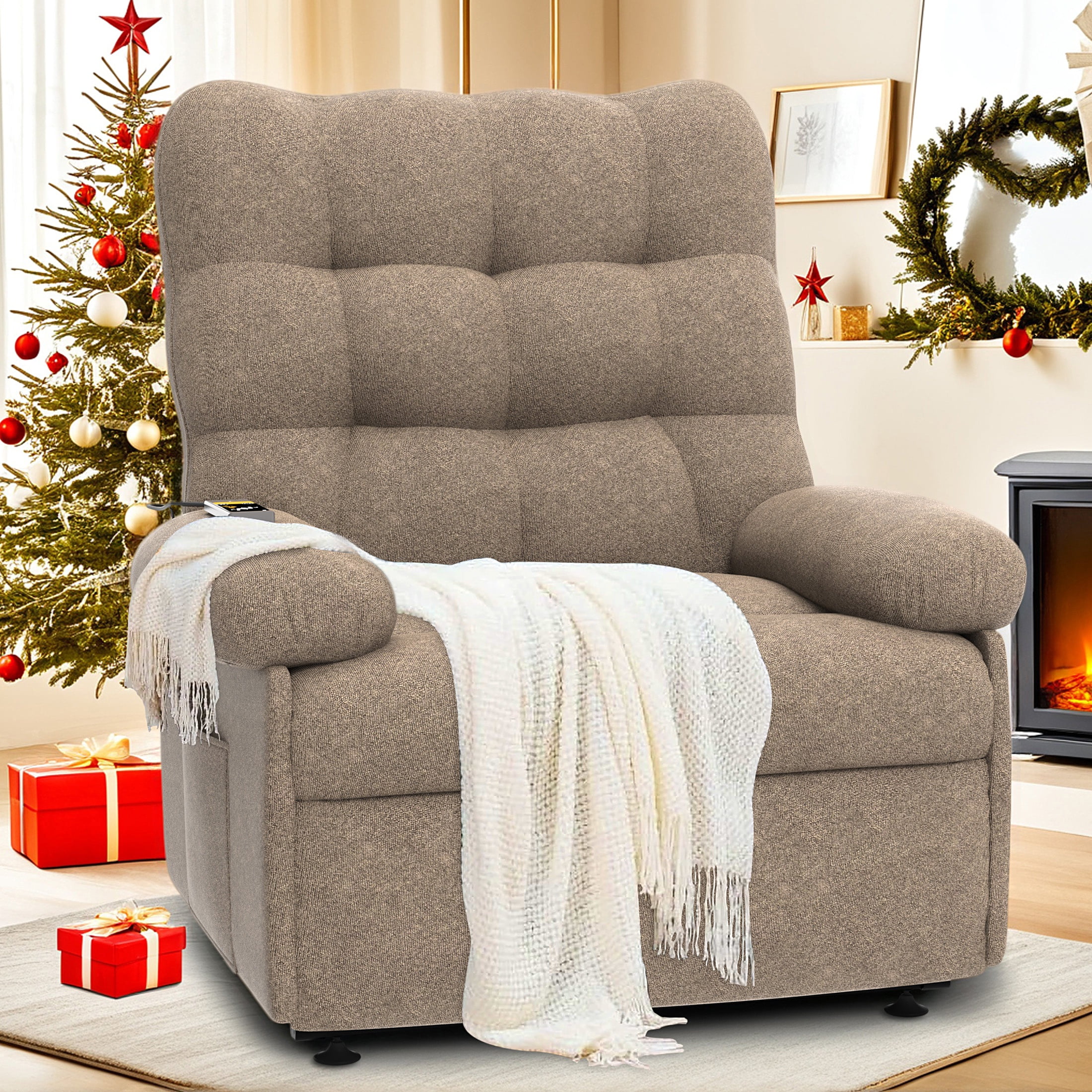 BTMWAY Vibrating Heated Massage Recliner Chair, Manual Rocking Sofa ...