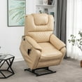 BTMWAY Oversized Lift Chair with Heated Massage, Leather Recliner Sofa ...