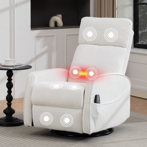 Rocker Recliner with Heat and Massage, LEGAHOME Velvet Upholstered 360 ...