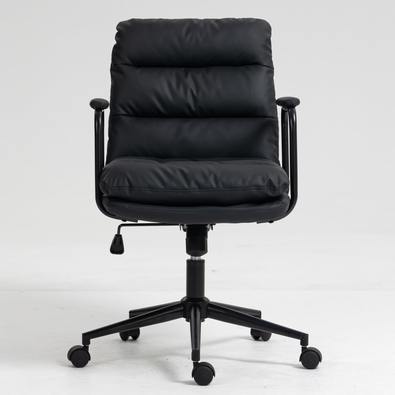 PAPROOS Office Chair with Arms, Mid Back Home Office Desk Chair with ...