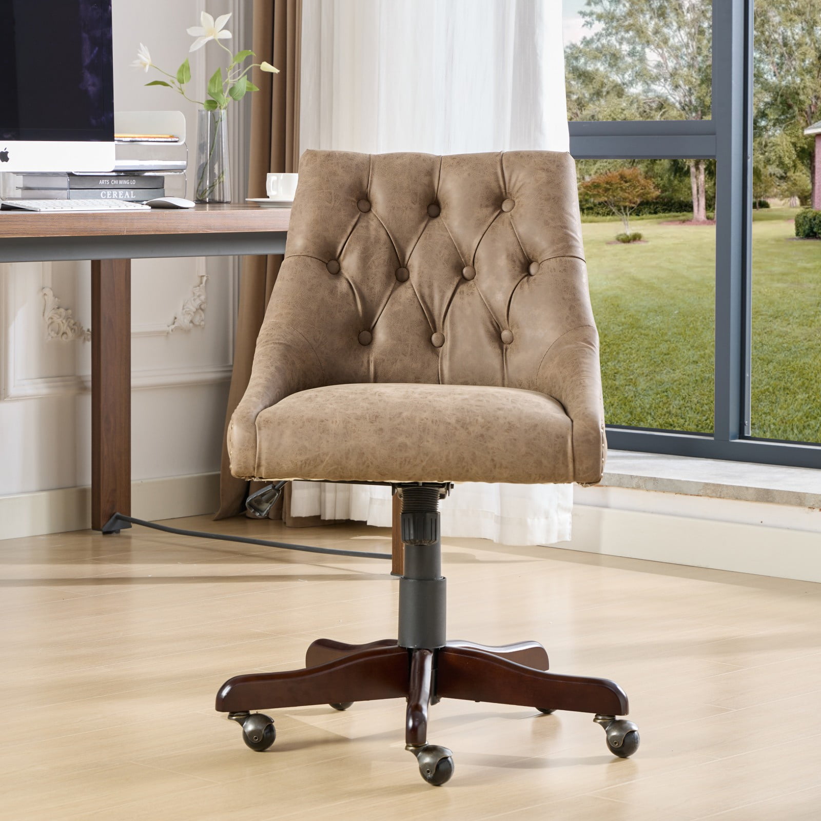 BTMWAY Velvet Swivel Desk Chair, Black - Walmart.com