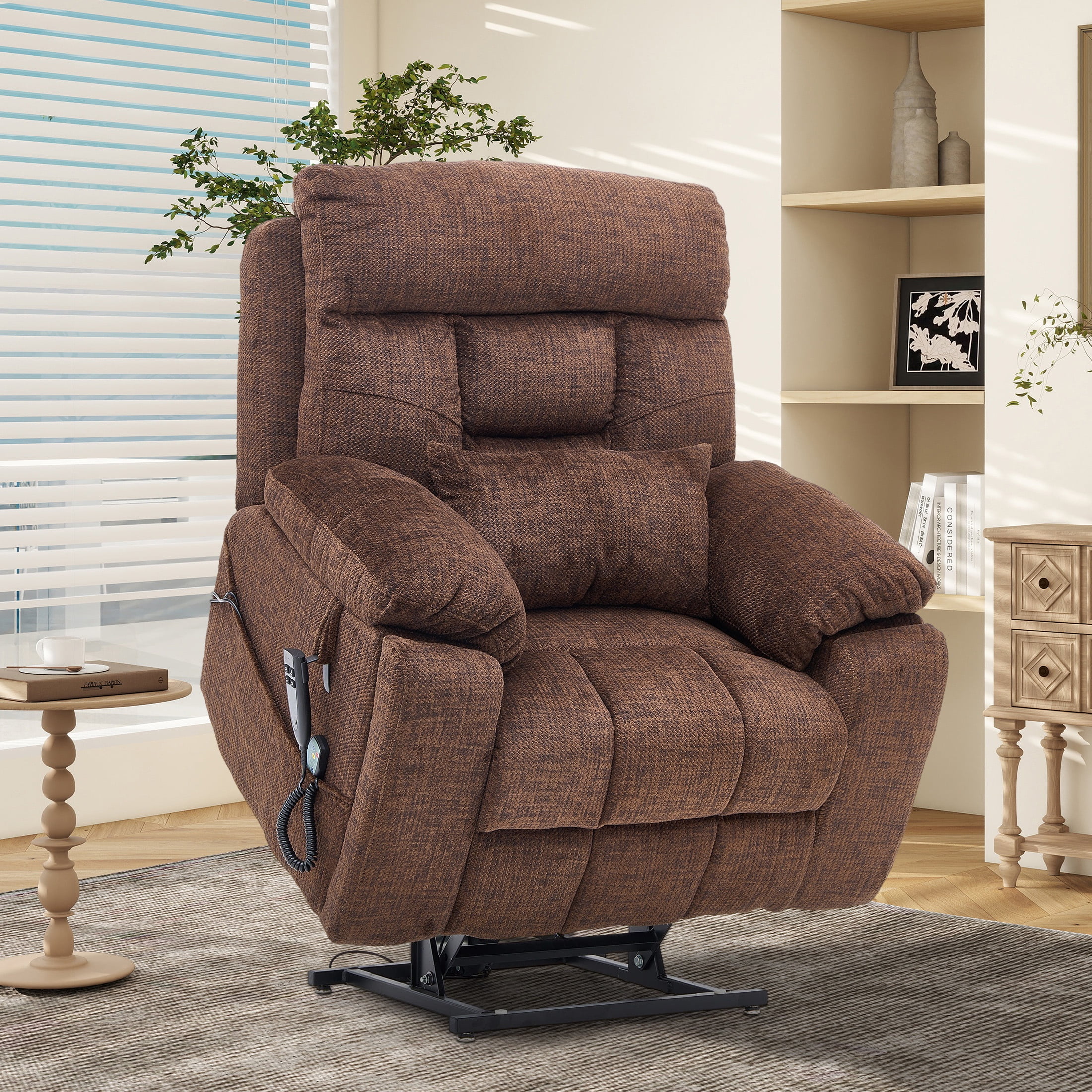 BTMWAY Oversize Lift Recliner, Electric Power Chair with Heat & Massage ...