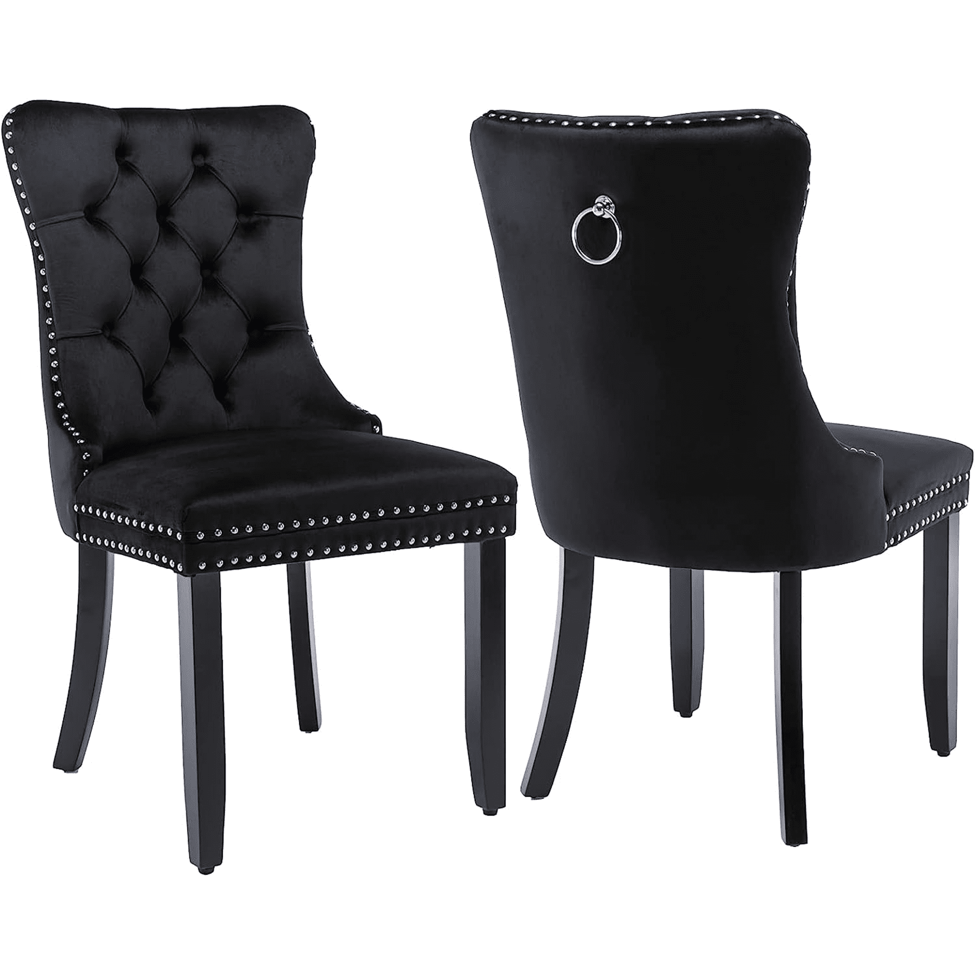 Legahome Padded Dining Chairs Set 2 Pcs Velvet Nailhead Trim Dining