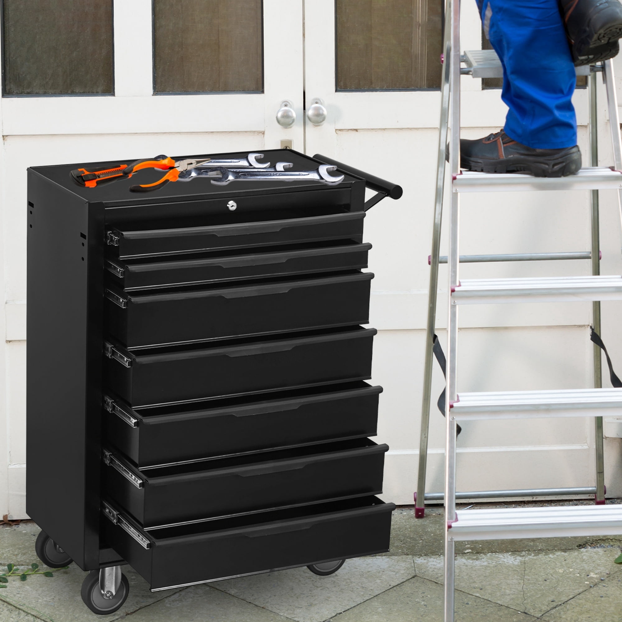 CASEMIOL Tool Chest, 7-Drawer Rolling Tool Chest with Wheels, Metal ...