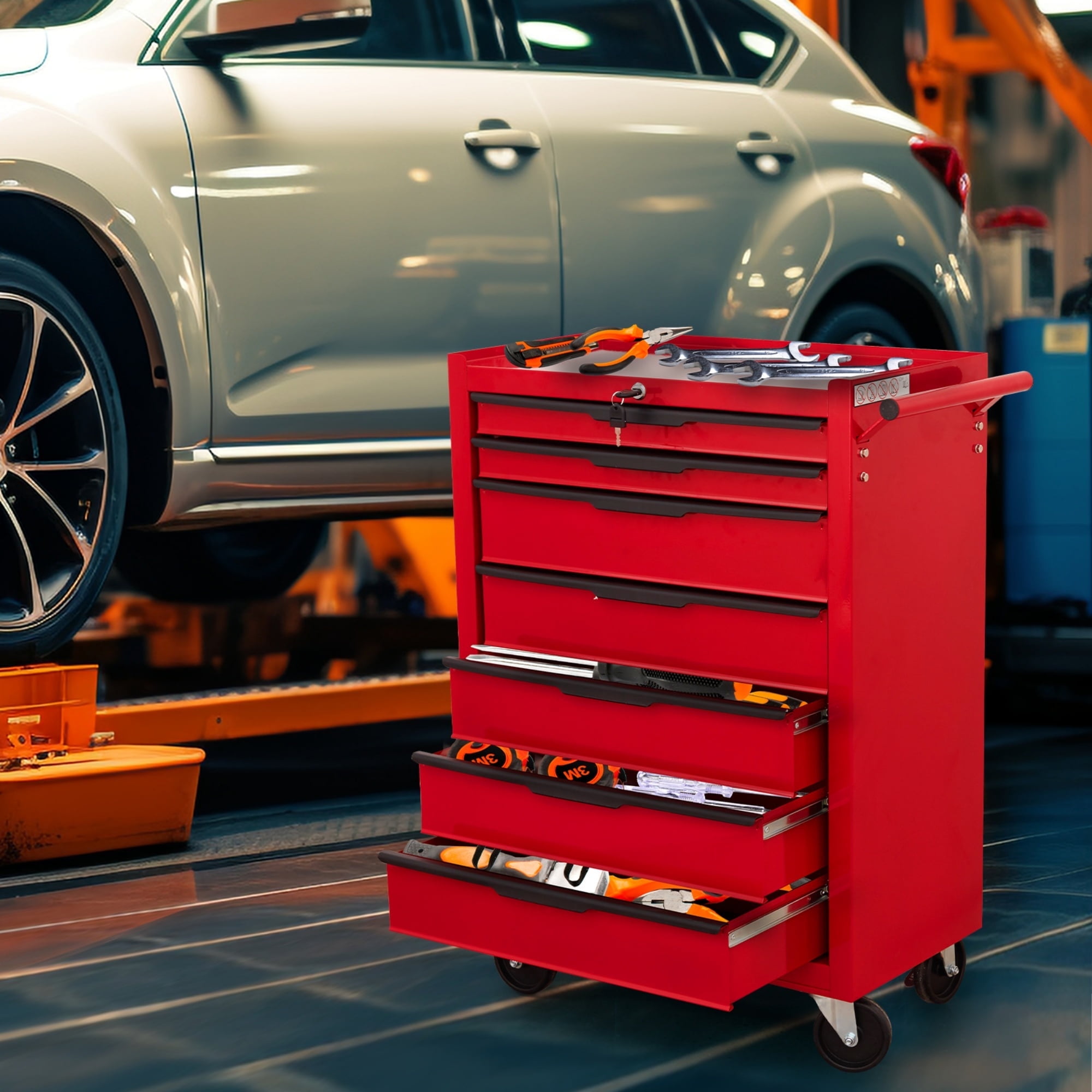 CASEMIOL Tool Chest, 7-Drawer Rolling Tool Chest with Wheels, Metal ...
