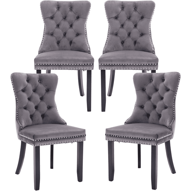 Legahome Velvet Dining Chairs Set Of 4 High End Upholstered Button