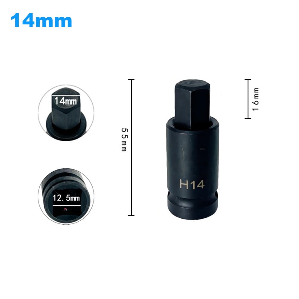 BTOER 1/2 Impact Socket Wrench Adapter Hex Head Socket Ratchet Wrench ...