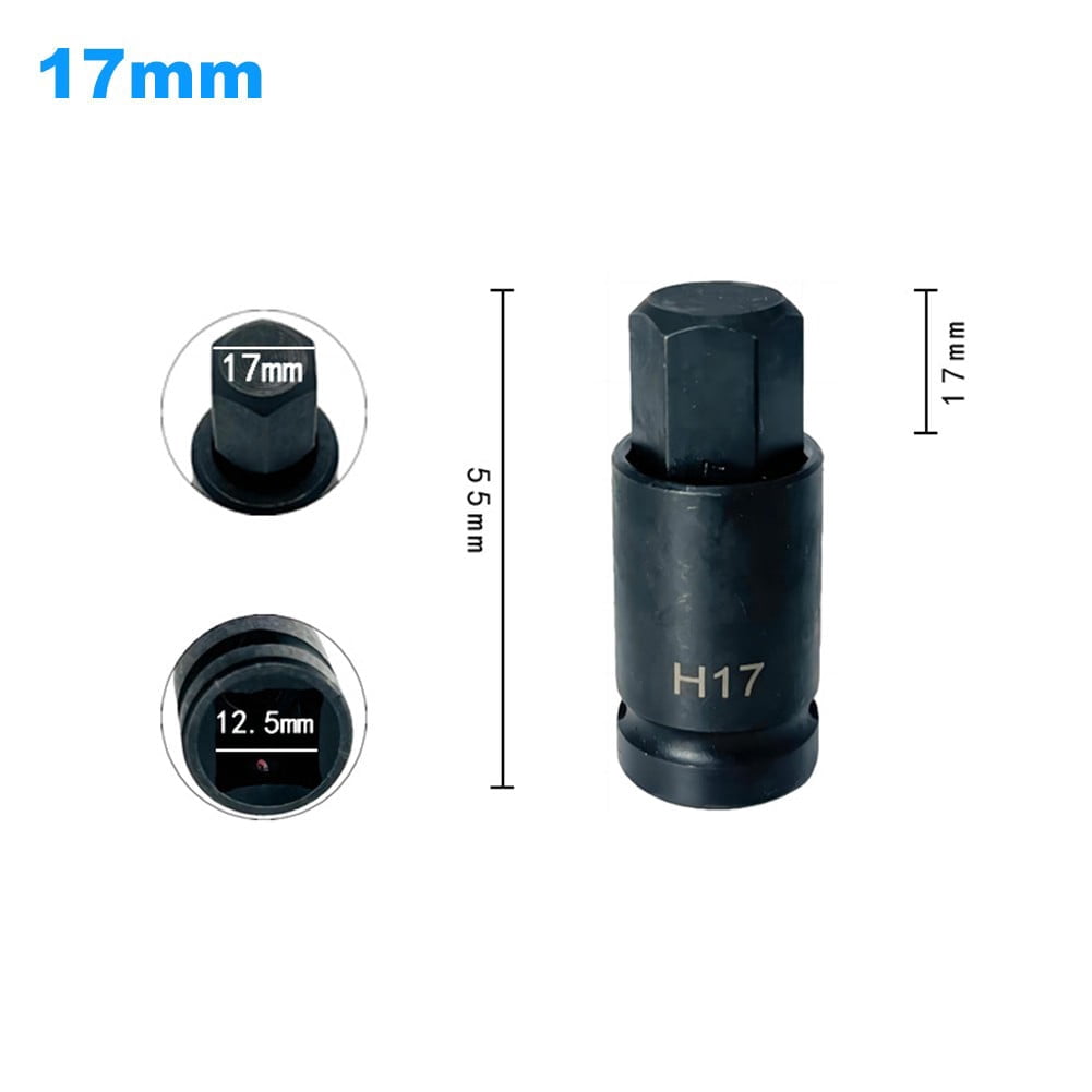 BTOER 1/2 Impact Socket Wrench Adapter Hex Head Socket Ratchet Wrench ...