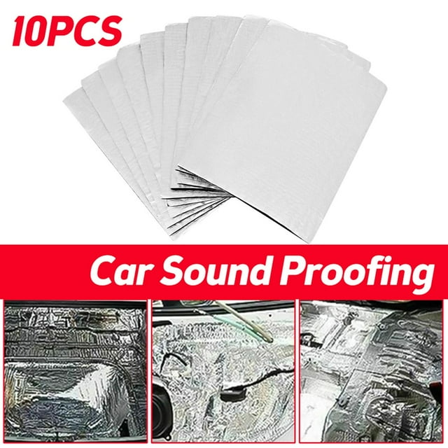 BTOER 10 Sheets Car Sound Proofing Heat Insulation Mat Hood Engine ...