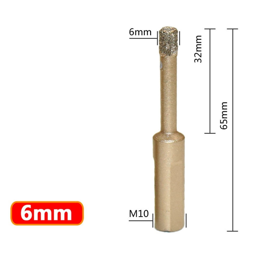 BTOER 10mm Shank Diamond Dry Drill Bit Brazing Opener 6-12mm For Tile ...